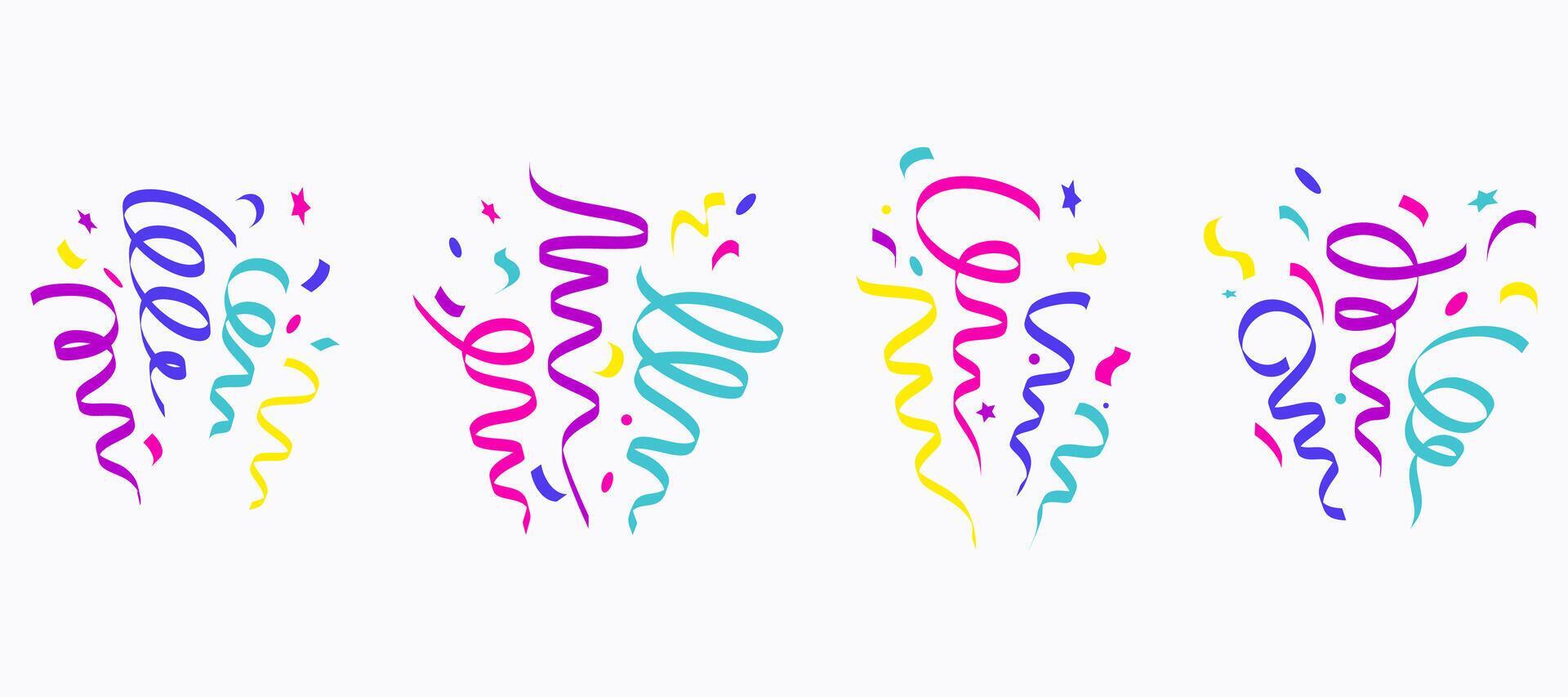 Confetti explosion isolated on white background. Colored elements for birthday party and ...