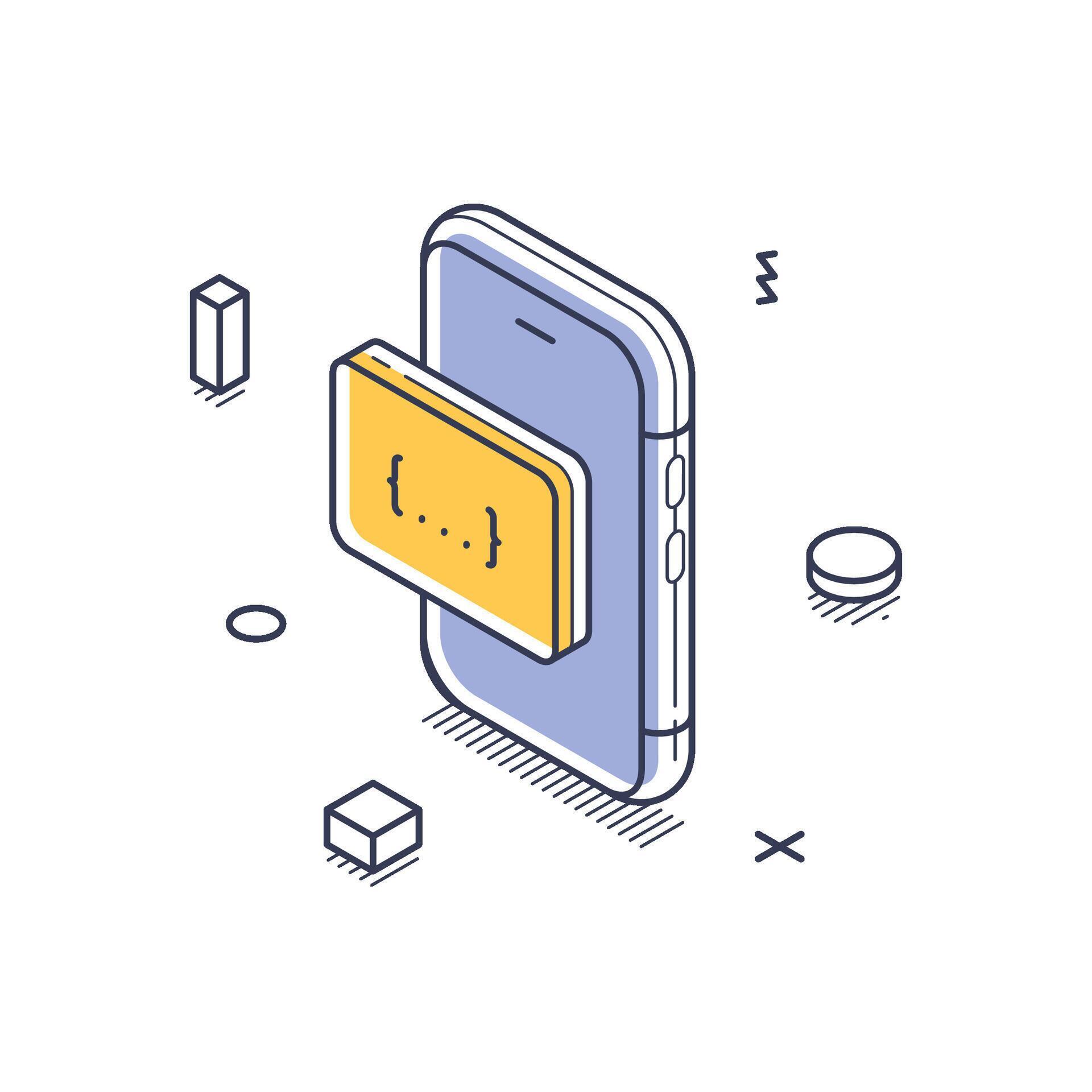 Visual Representation Of Web Development Concept Through Isometric Line Art Features 57208562