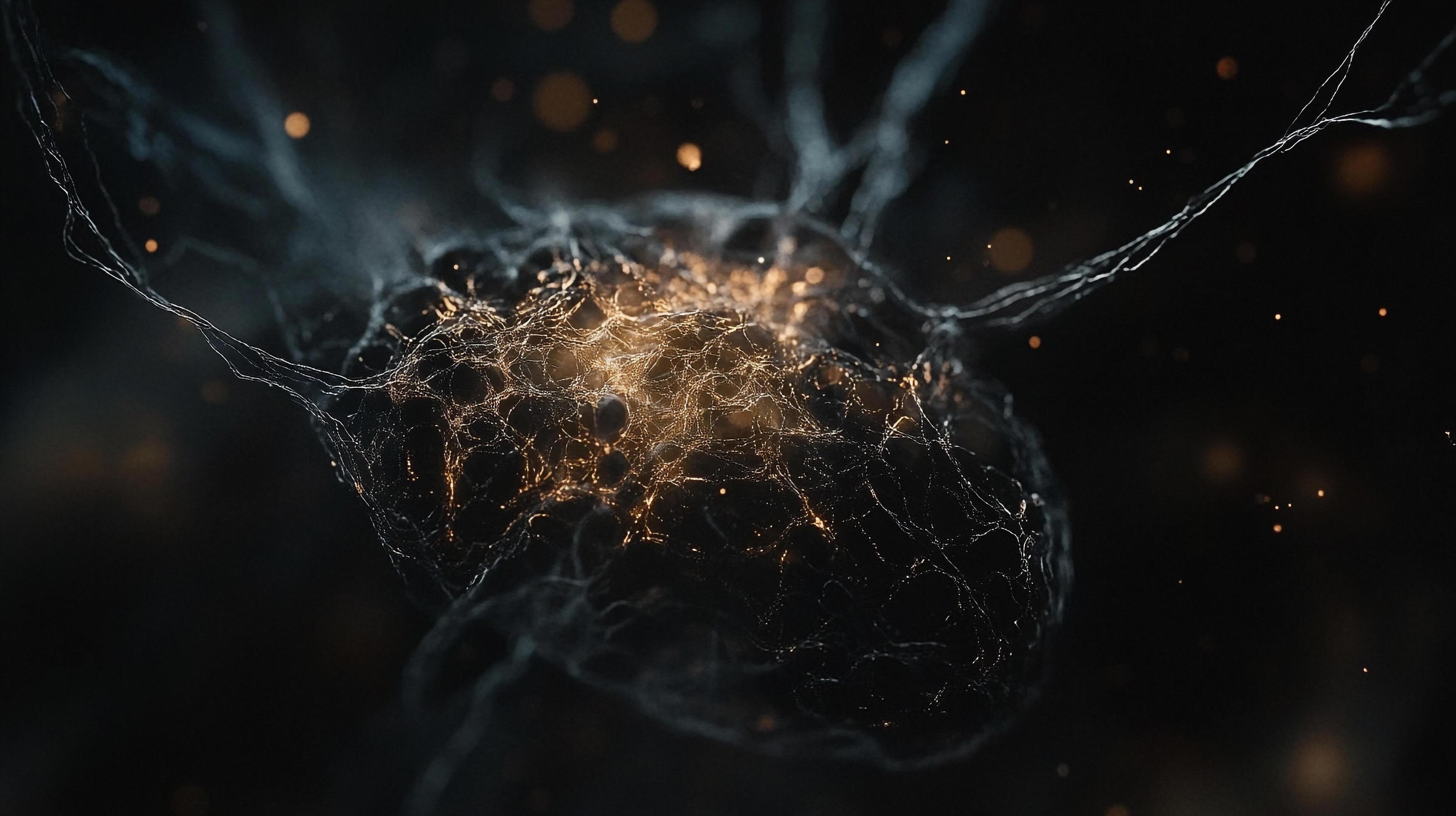 Abstract rendering of neural networks intertwined, showcasing connections and complexity. A ...