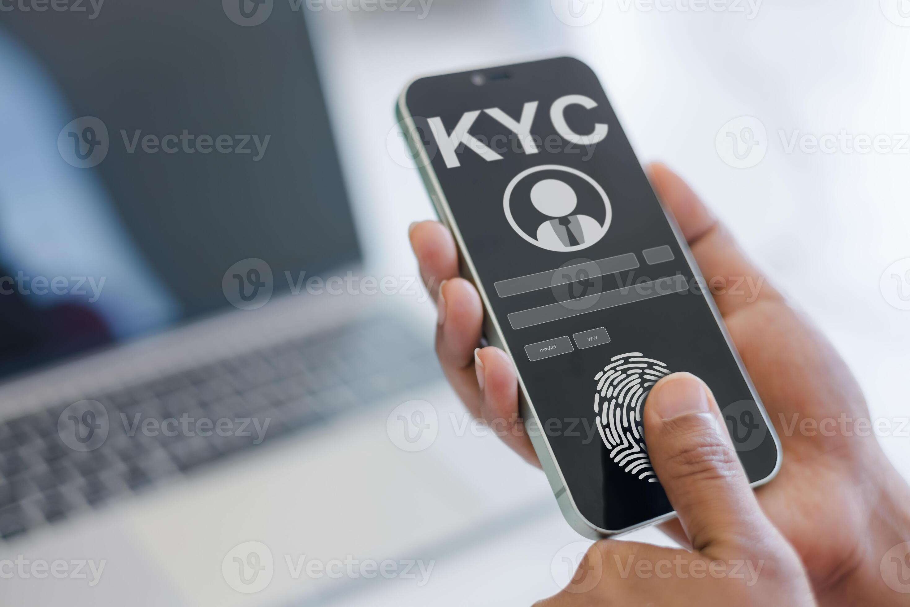 Human engaging in KYC verification, Business verifying the identity of clients for financial ...