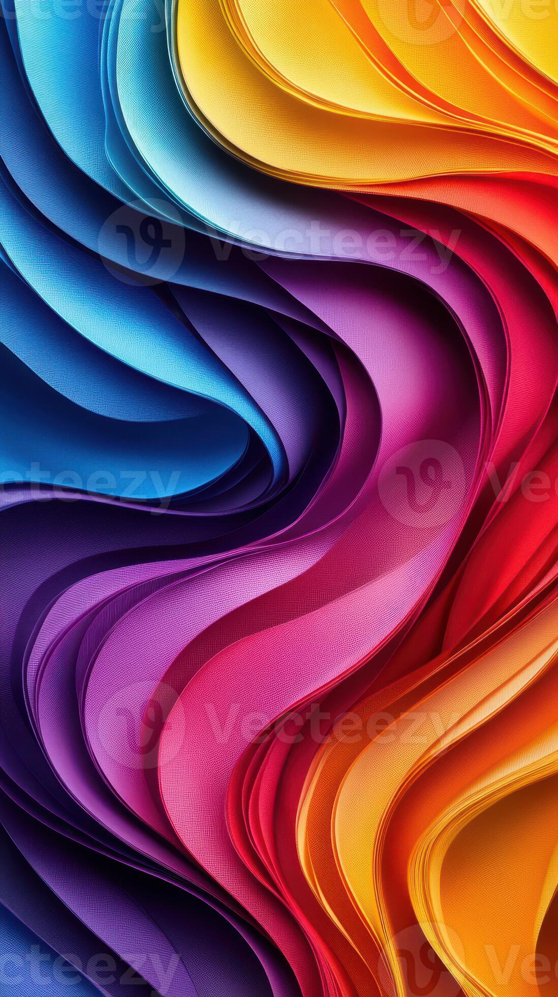 Colorful Wave Patterns Create A Vibrant Abstract Design With Flowing Shapes And Gradients