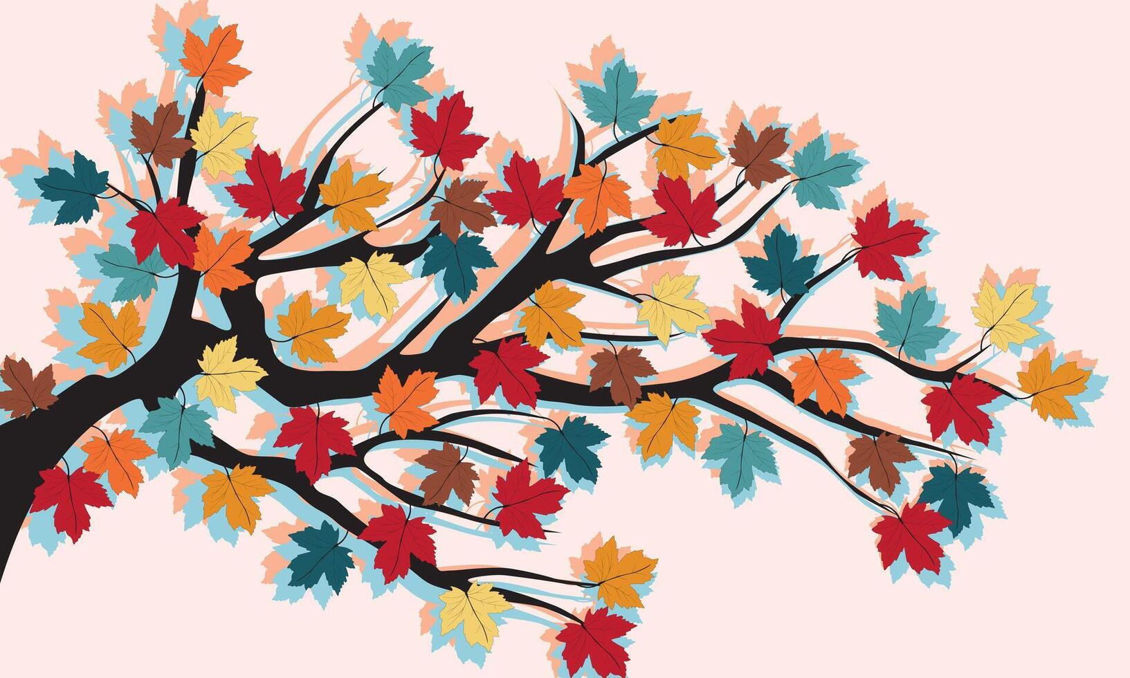 Sugar Maple Tree Branches Colorful Leaves Illustration 57219823 Vector ...