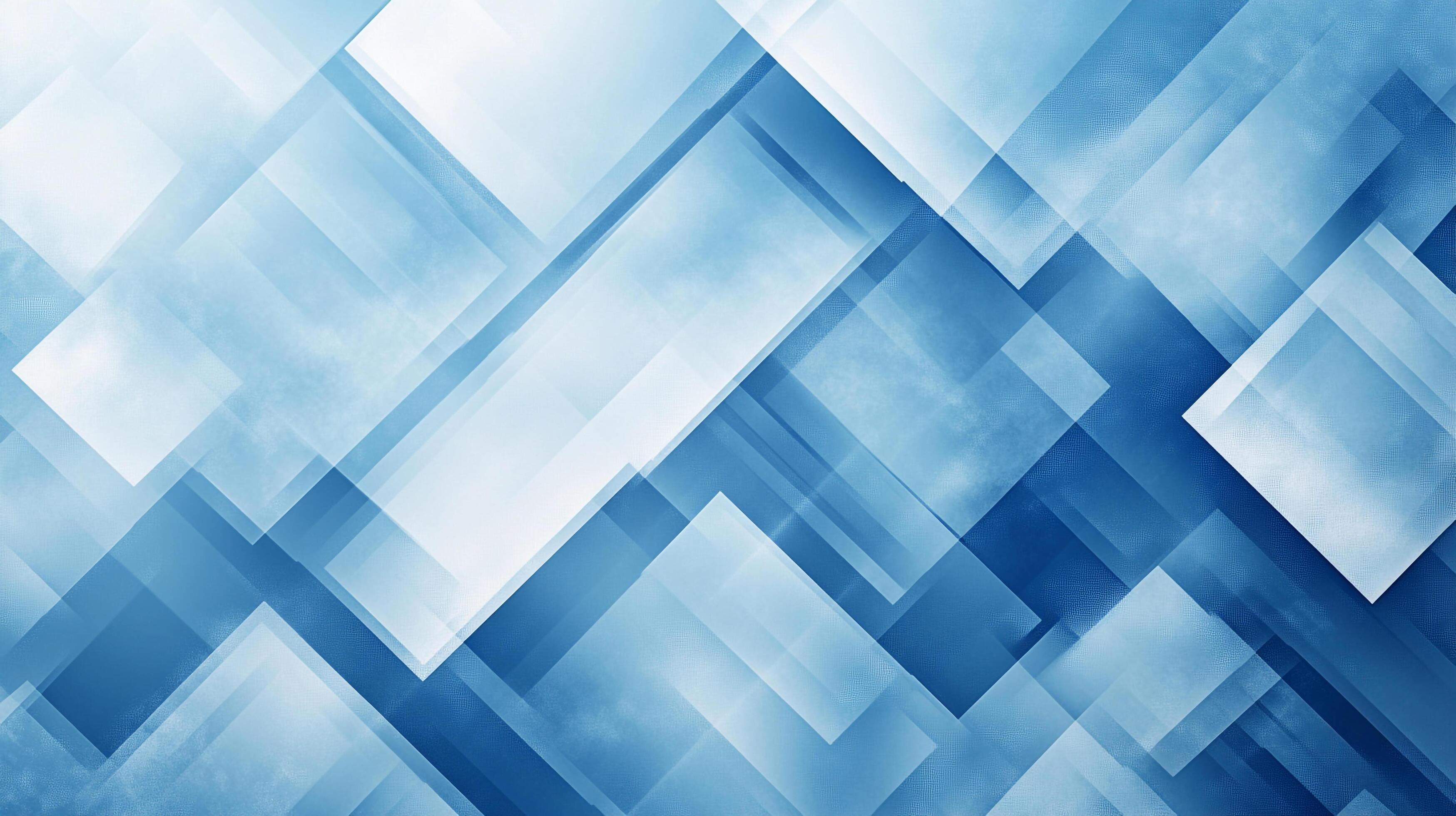A Mesmerizing Geometric Abstraction With Intersecting Translucent Squares In Shades Of Blue