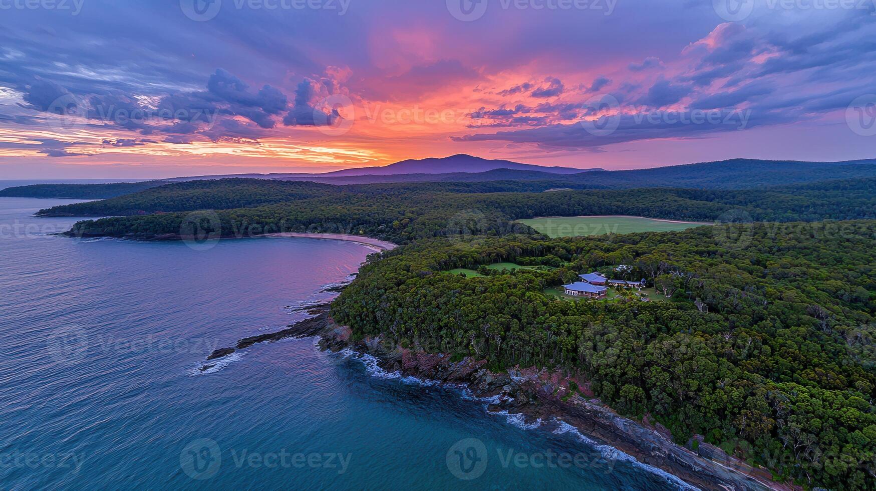 Stunning Coastal Sunset Landscape Ocean Forest and Dramatic Sky ... Stunning Coastal Sunset Landscape Ocean Forest and Dramatic Sky ...
