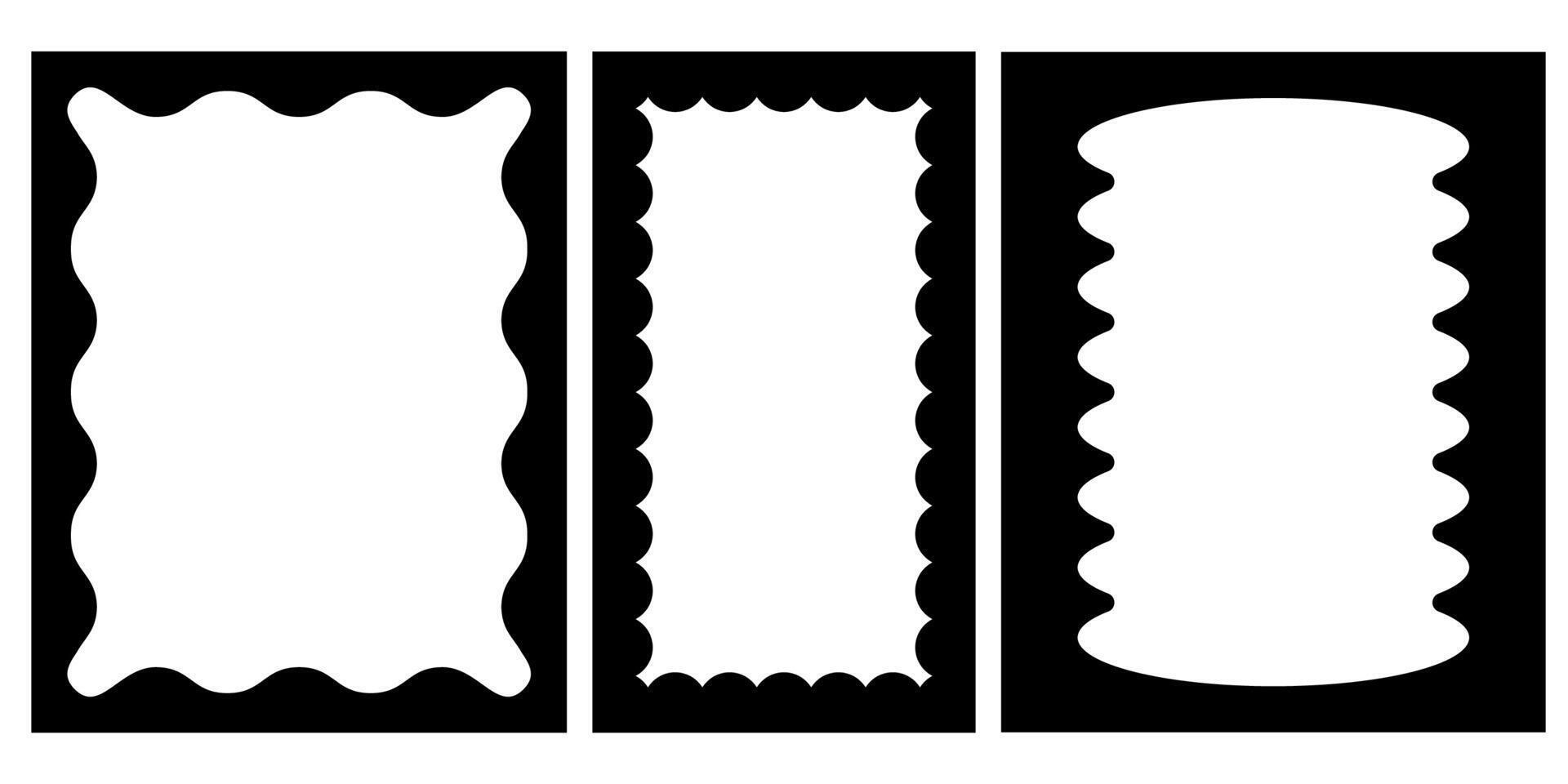 Hand drawn lace inner scalloped frames. Square, round and rectangle ...