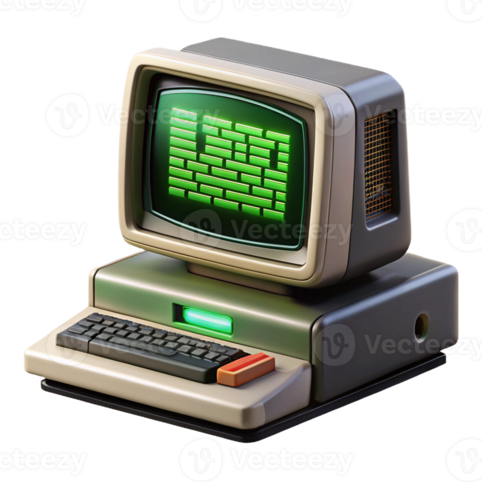 Serene Vintage A Vintage Computer Terminal Displaying Complex Code Green Text On A Black Screen