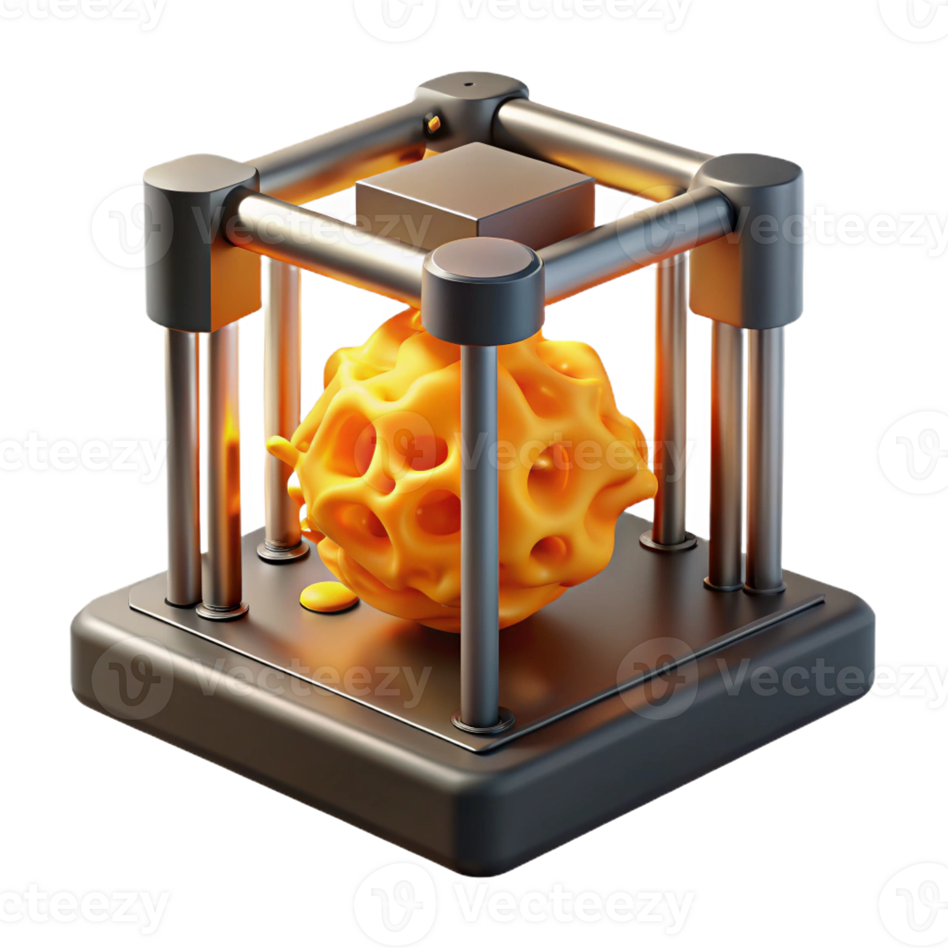 Impressive Abstract A 3d Printer Creating A Complex Organic Structure Molten Plastic Glowing