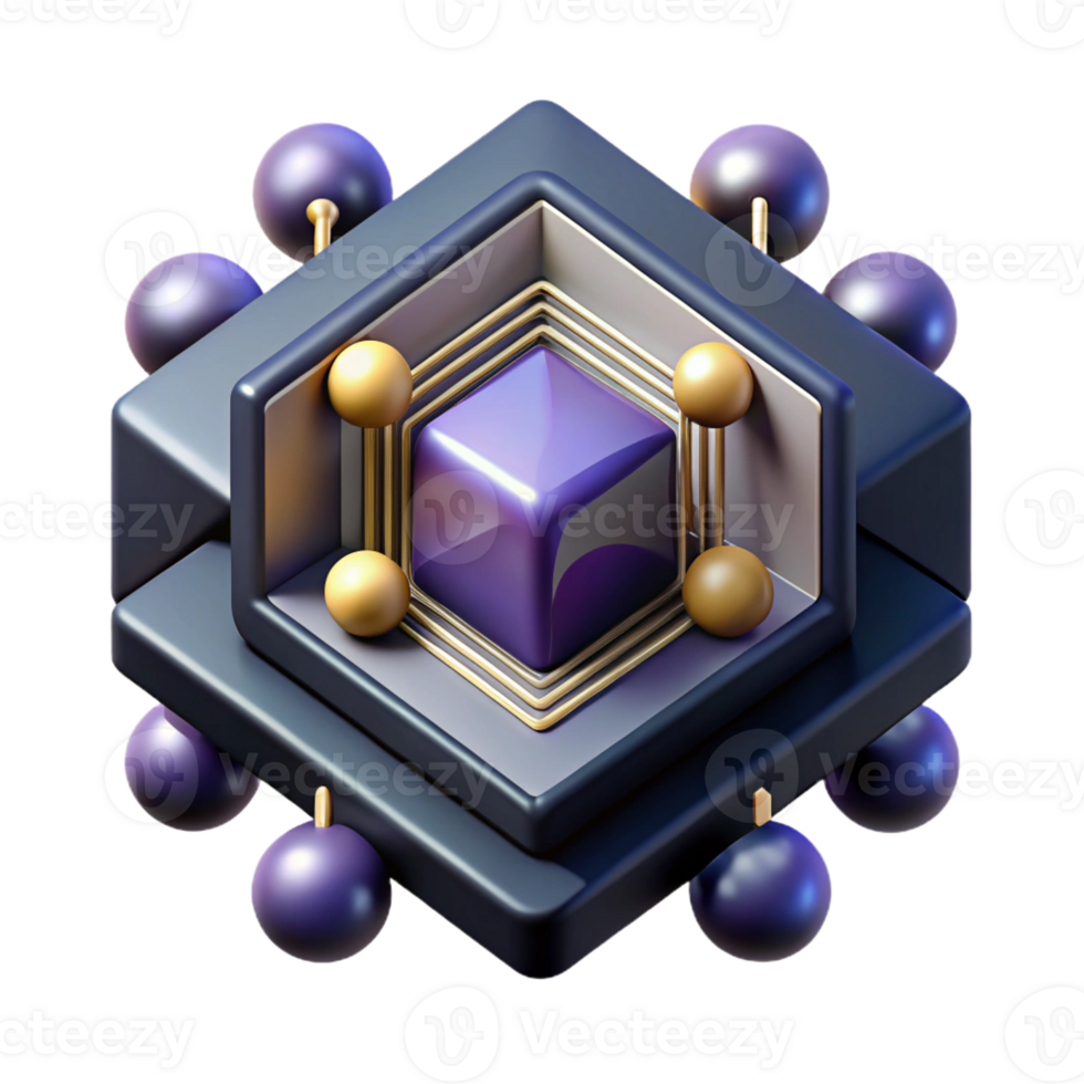 impressive traditional A quantum computer processing data, complex geometric shapes, dark ...