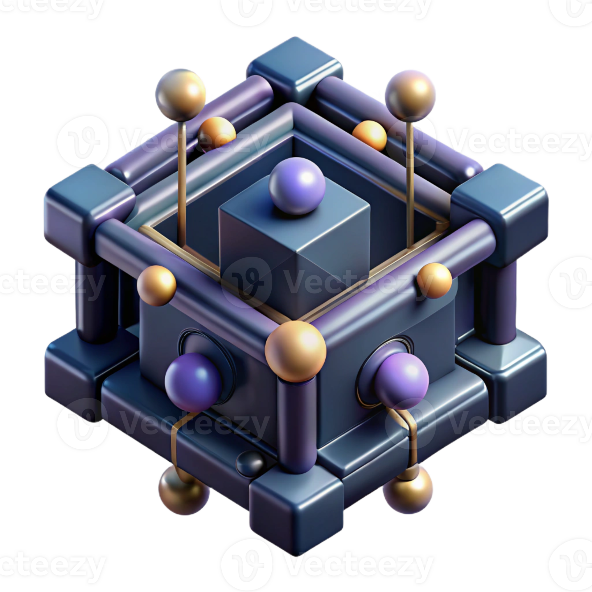 extraordinary contemporary A quantum computer processing data, complex geometric shapes, dark ...