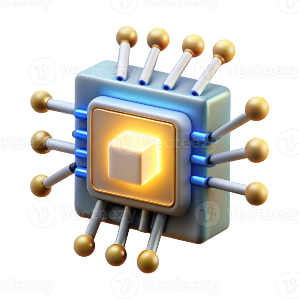 Vibrant Rustic A Single Microchip Emitting Binary Code As Beams Of