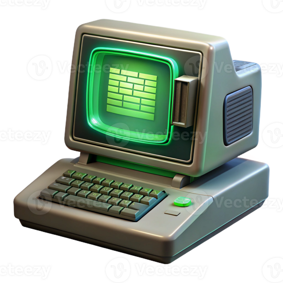 Elegant Traditional A Vintage Computer Terminal Displaying Cryptic Messages Green Monochrome