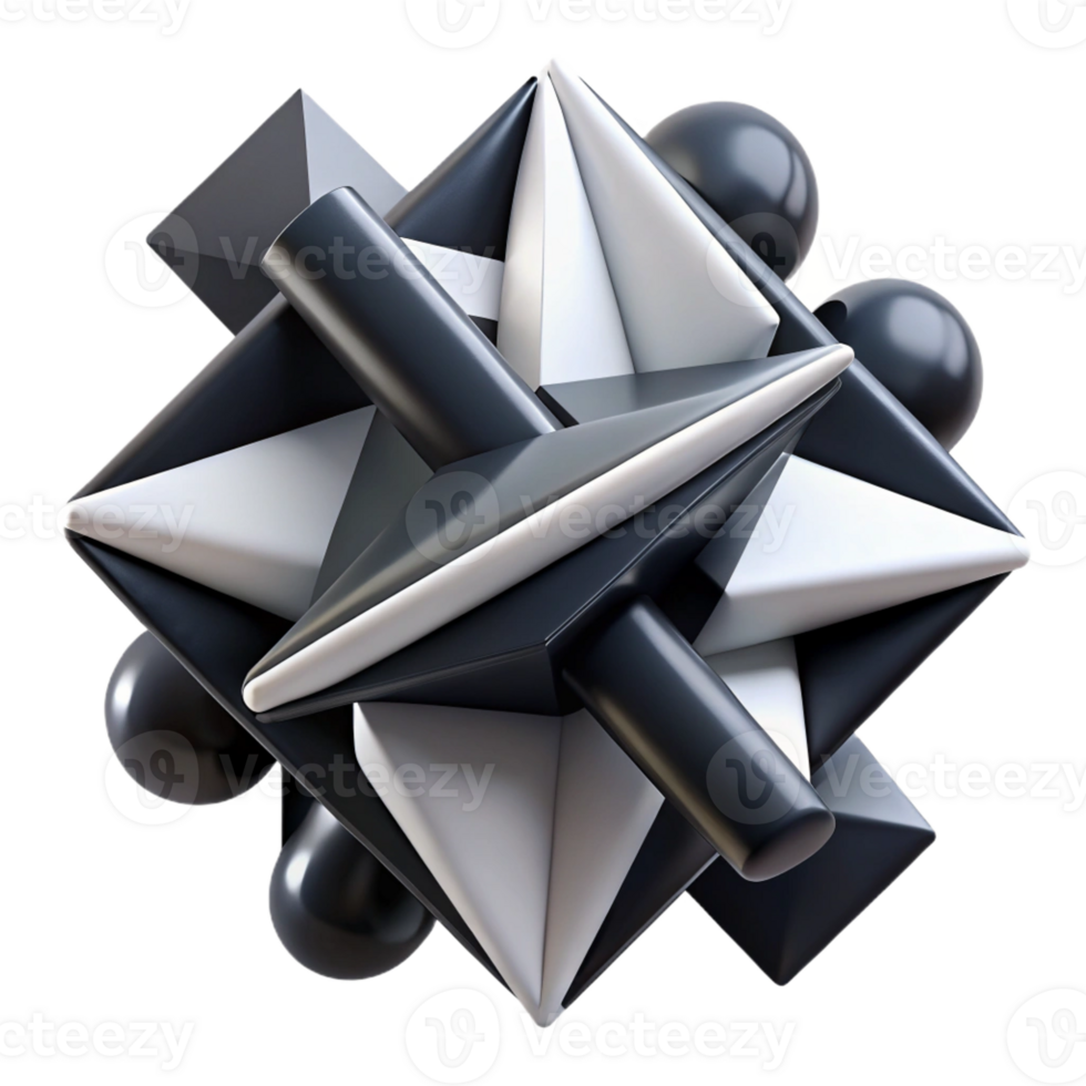 Stunning Vintage A Dynamic Composition Of Intersecting Planes And Lines In Shades Of Black And