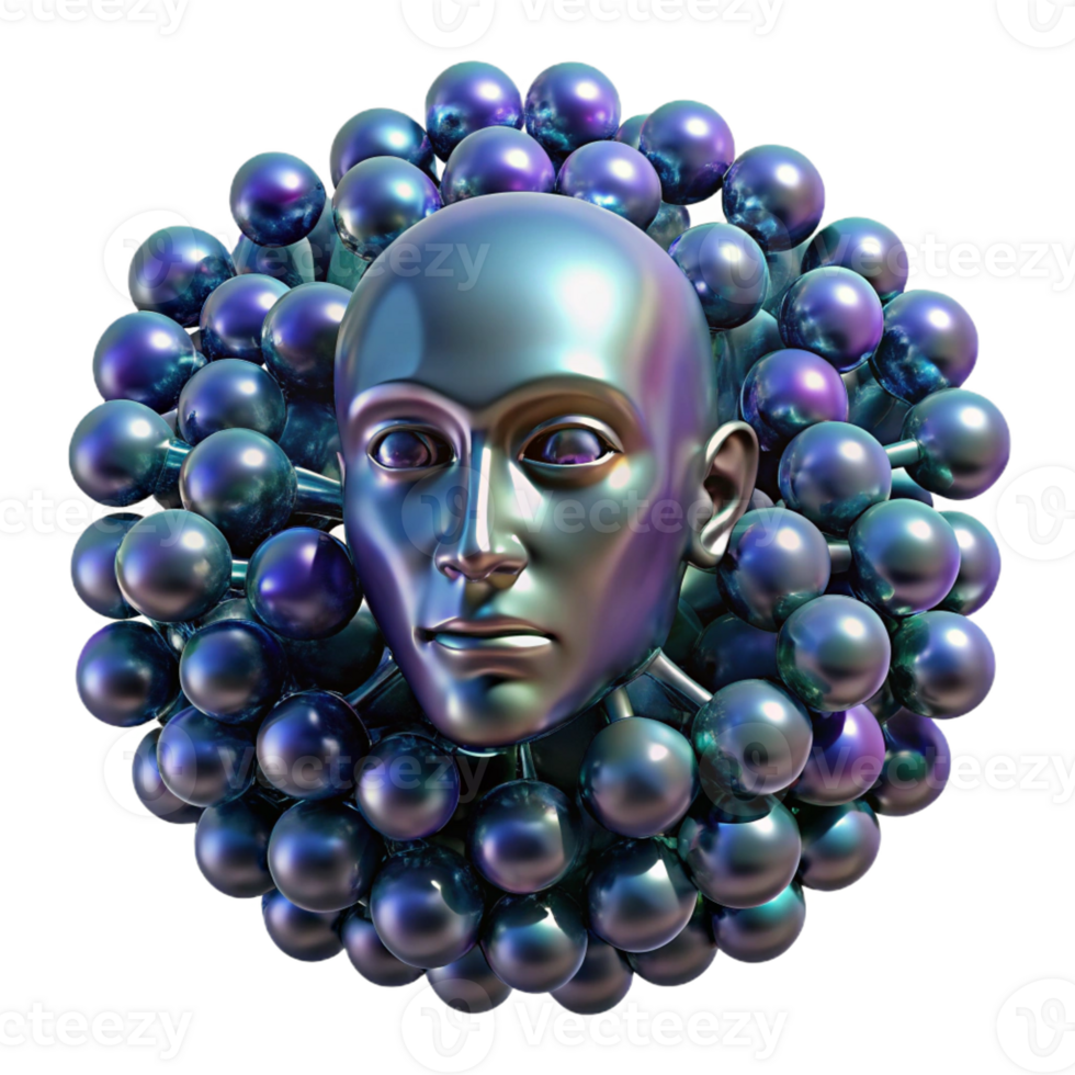 Stunning Artistic A Swarm Of Nanobots Forming The Shape Of A Human Face