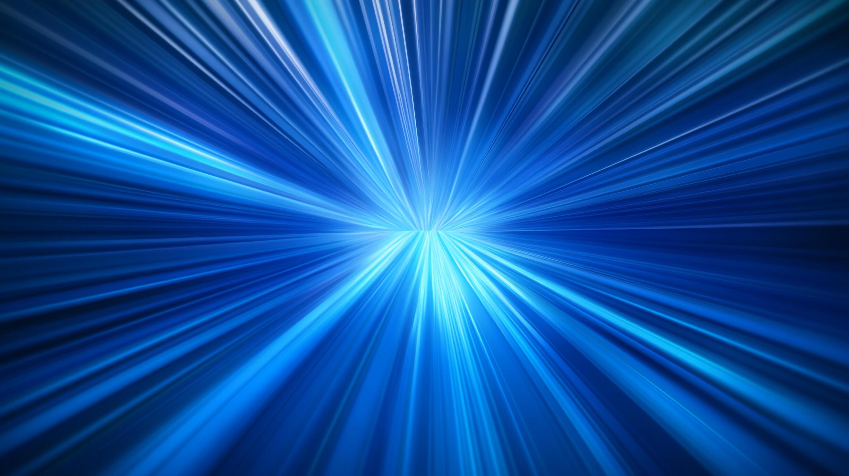Abstract Blue Light Streaks Converge Into A Single Central Point A Mesmerizing Pattern Of