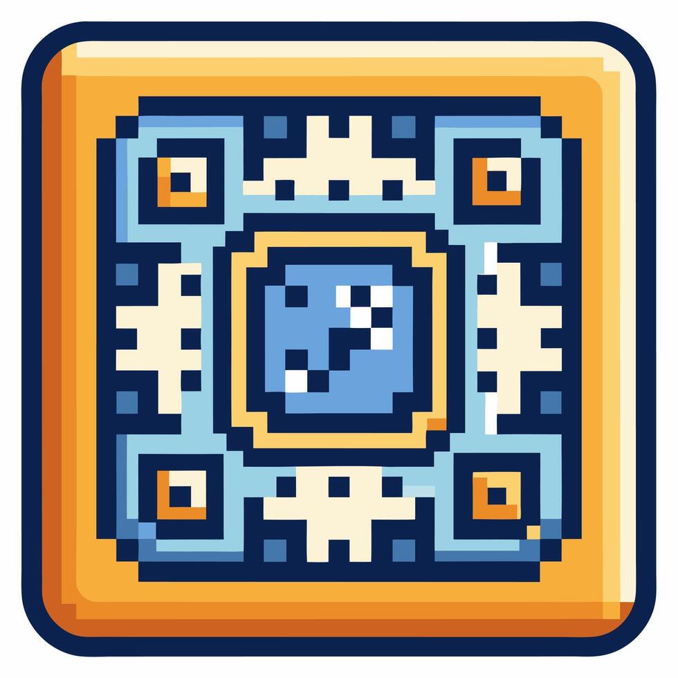 Geometric Pixel Art Pattern with Symmetrical Design and Bold Colors ...
