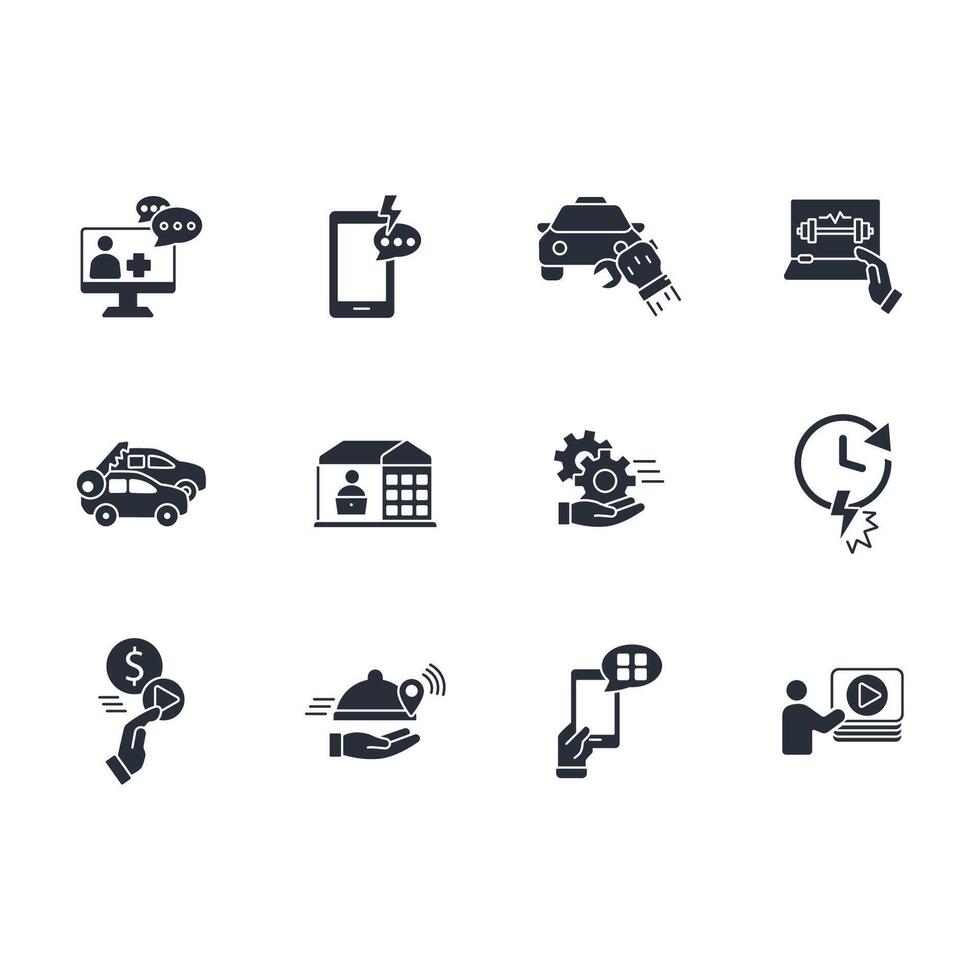 On-demand icon black 57300395 Vector Art at Vecteezy