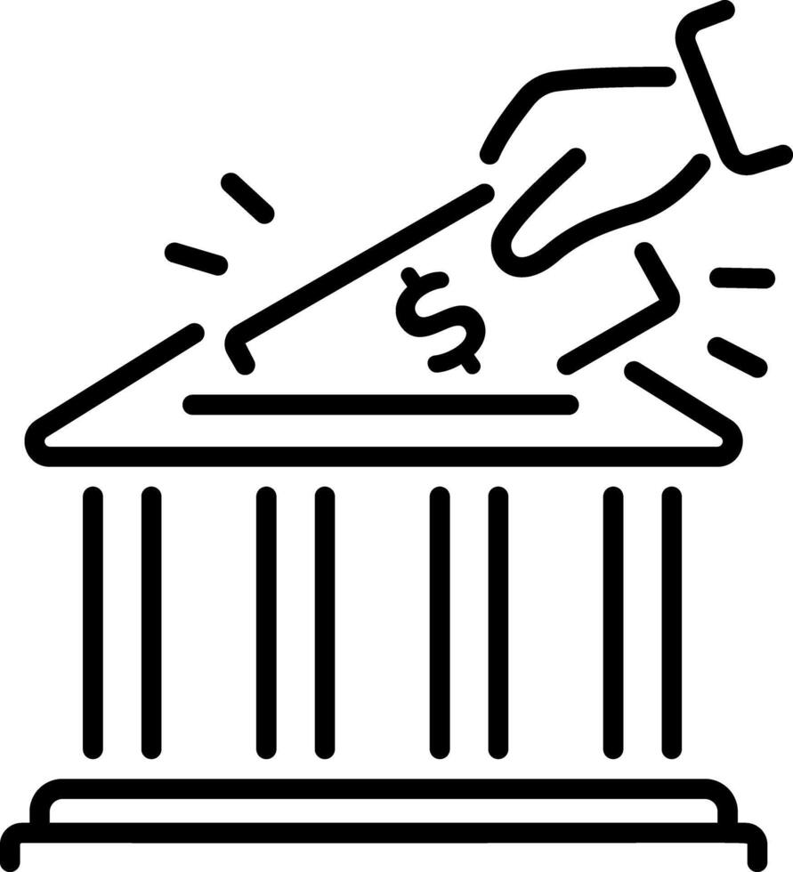 A linear style icon of bank deposit money 57311047 Vector Art at Vecteezy
