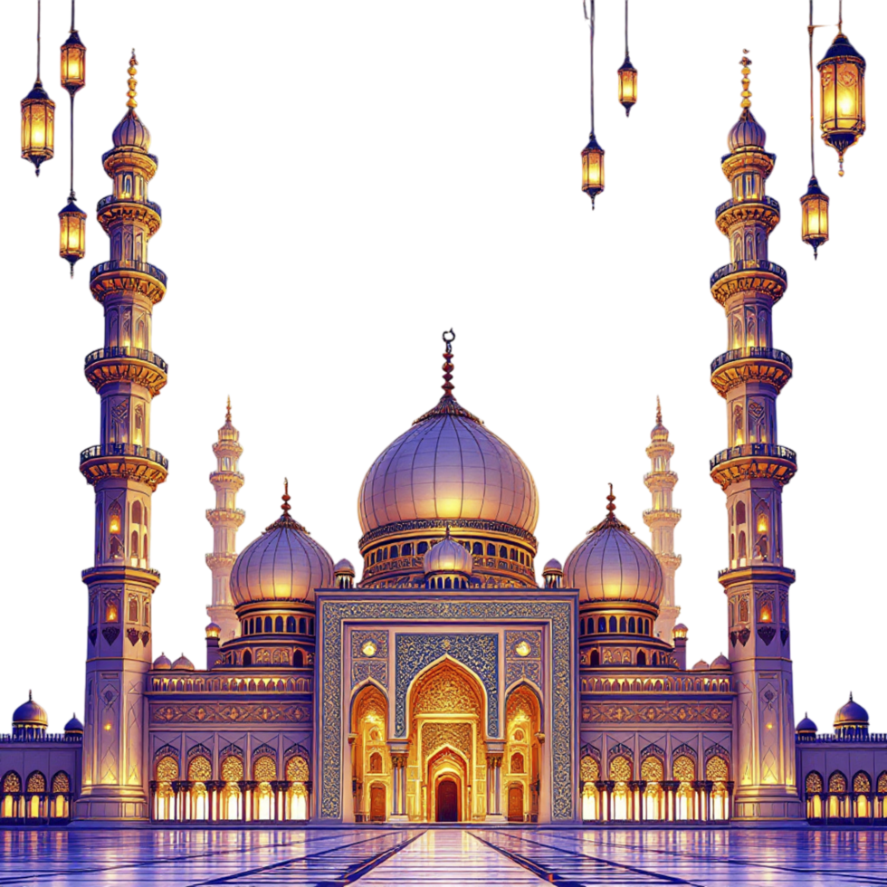 A large mosque with many lights and lanterns 57322955 PNG A large mosque with many lights and lanterns 57322955 PNG