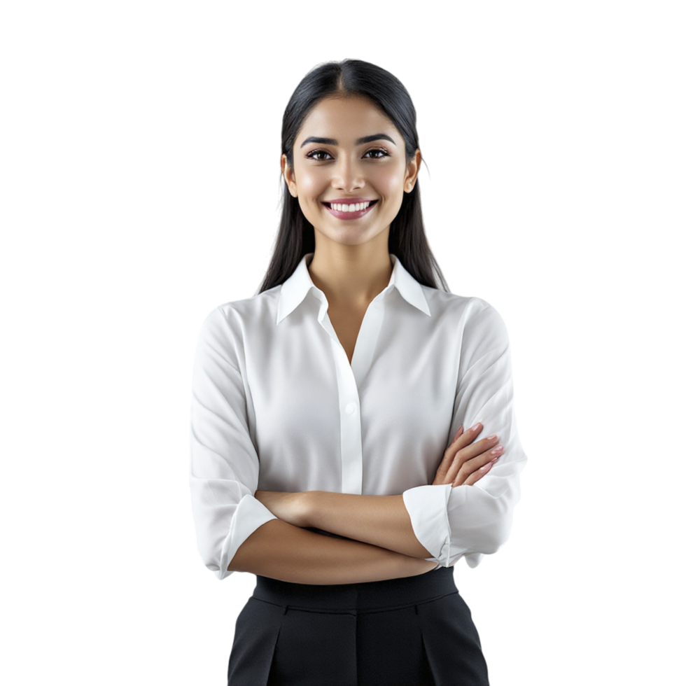 Portrait of a young business woman standing with arms crossed 57323122 PNG