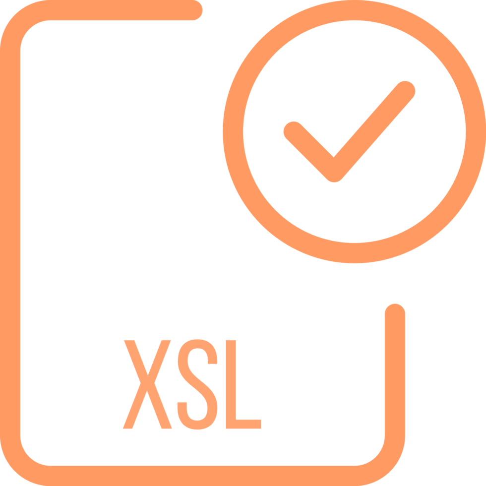 Xsl File Icon With Bold Outline 57325243 Png