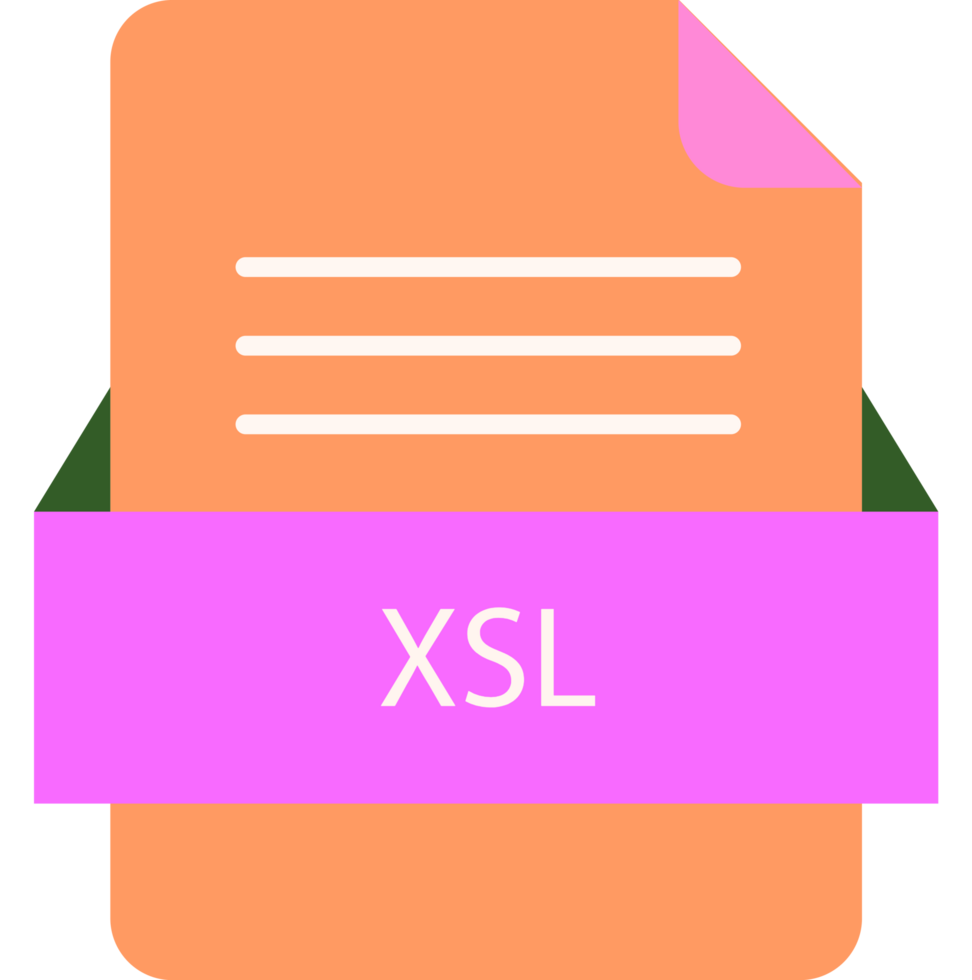 Xsl File Icon With Color And Rounded Corners And Folded Doc 57325244 Png