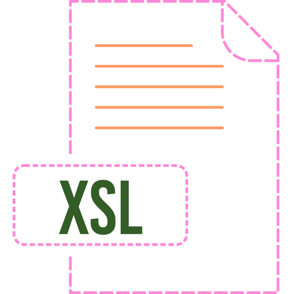 Xsl File Format Icon Dashed Outline 57325245 Png