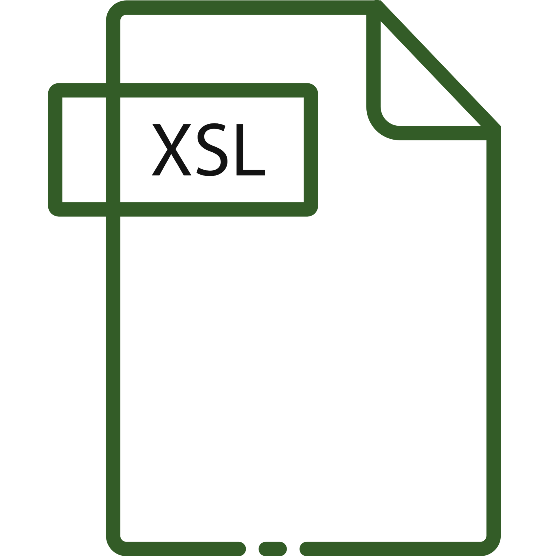 Xsl File Format Minimal Icon With Black Outline 57325268 Png
