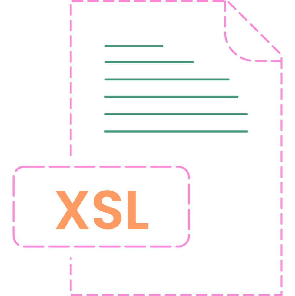 Xsl Icon Black Rounded Dashed Outline 57325280 PNG