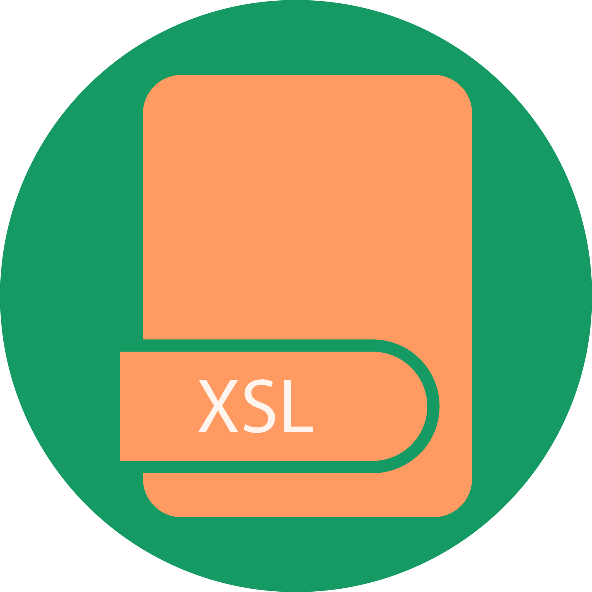 Xsl File Format Icon Circular Shape 57325286 Png