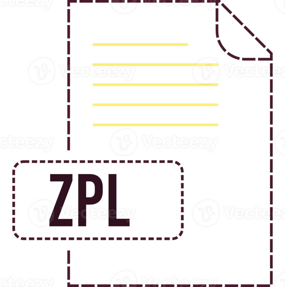 Zpl File Format Icon Dashed Outline 57325382 PNG