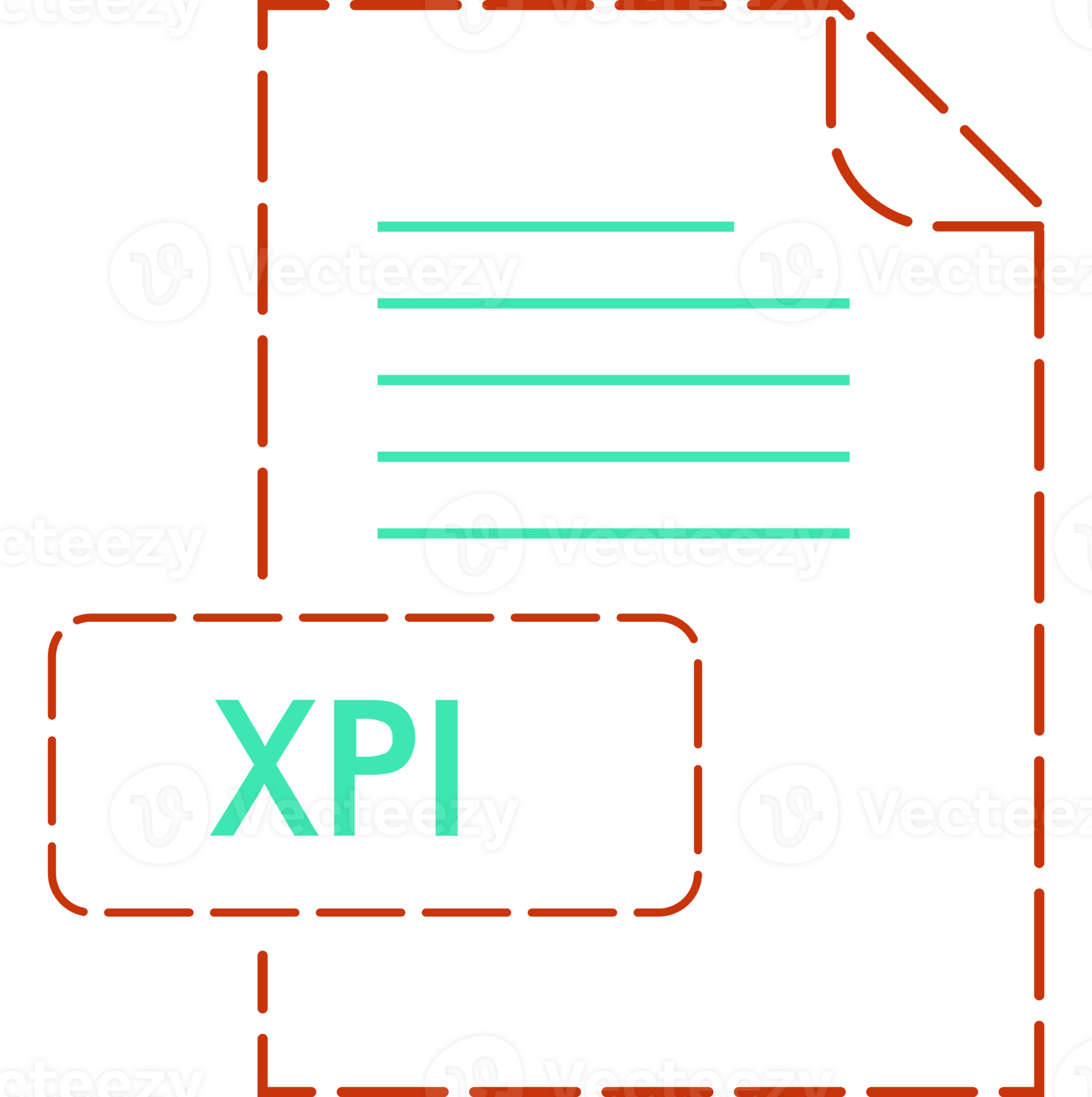 Xpi File Format Icon Rounded Dashed Outline 57325469 Png