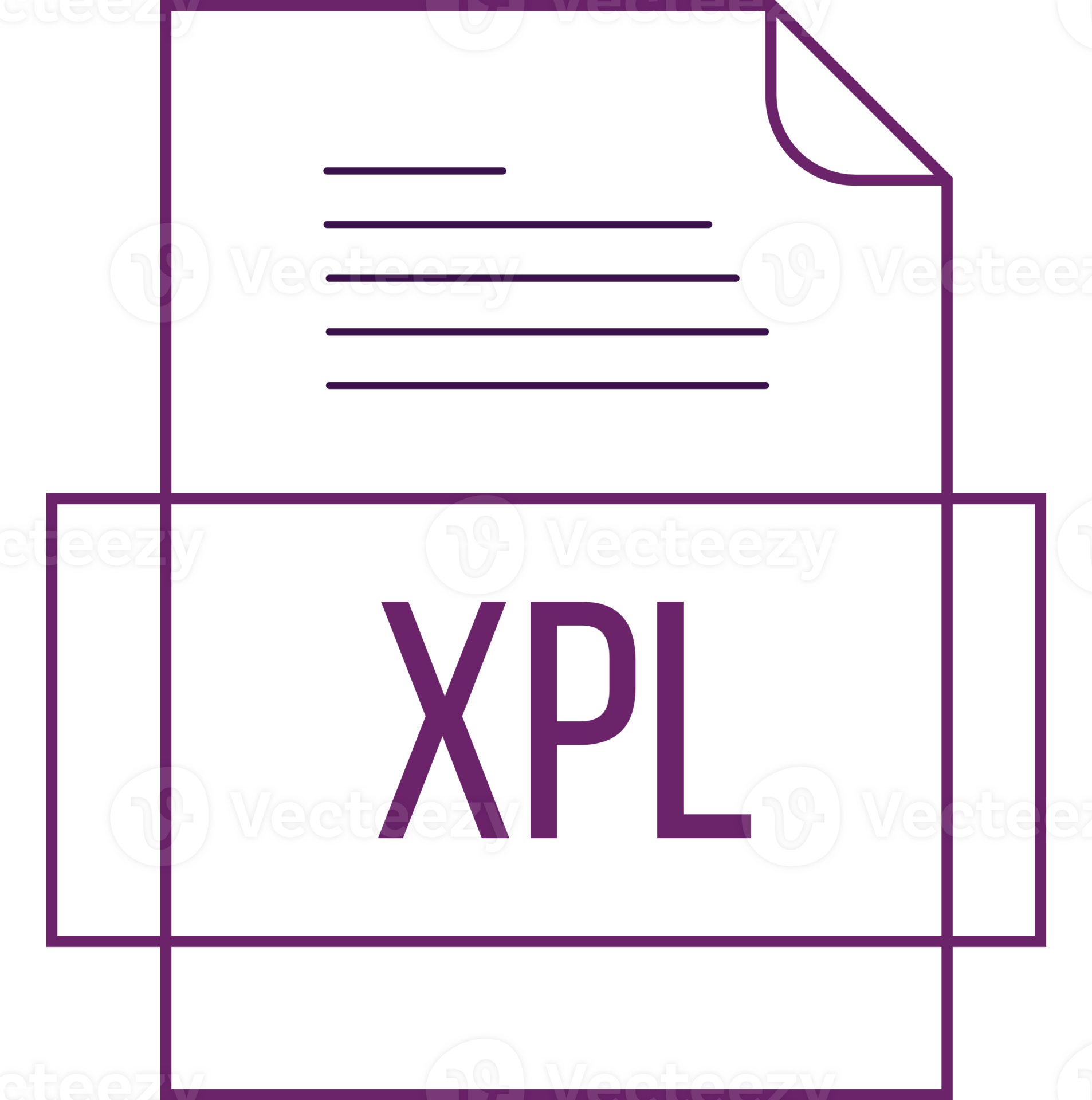 Xpl File Icon Crisp Thick Outline Sharp Corners Design Element 57325523 Png
