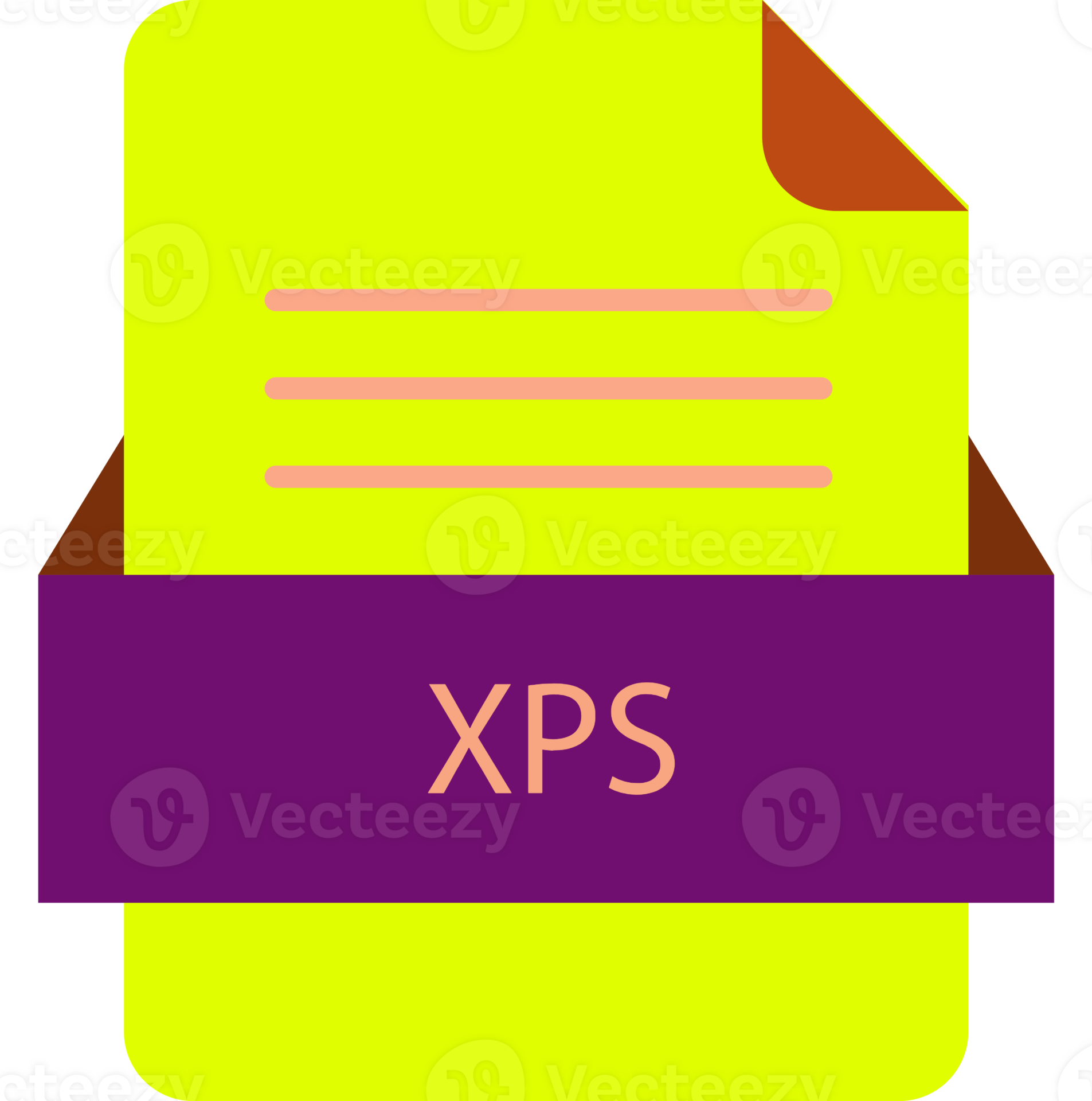 Xps File Icon With Color And Rounded Corners And Folded Doc Design Element 57325598 Png