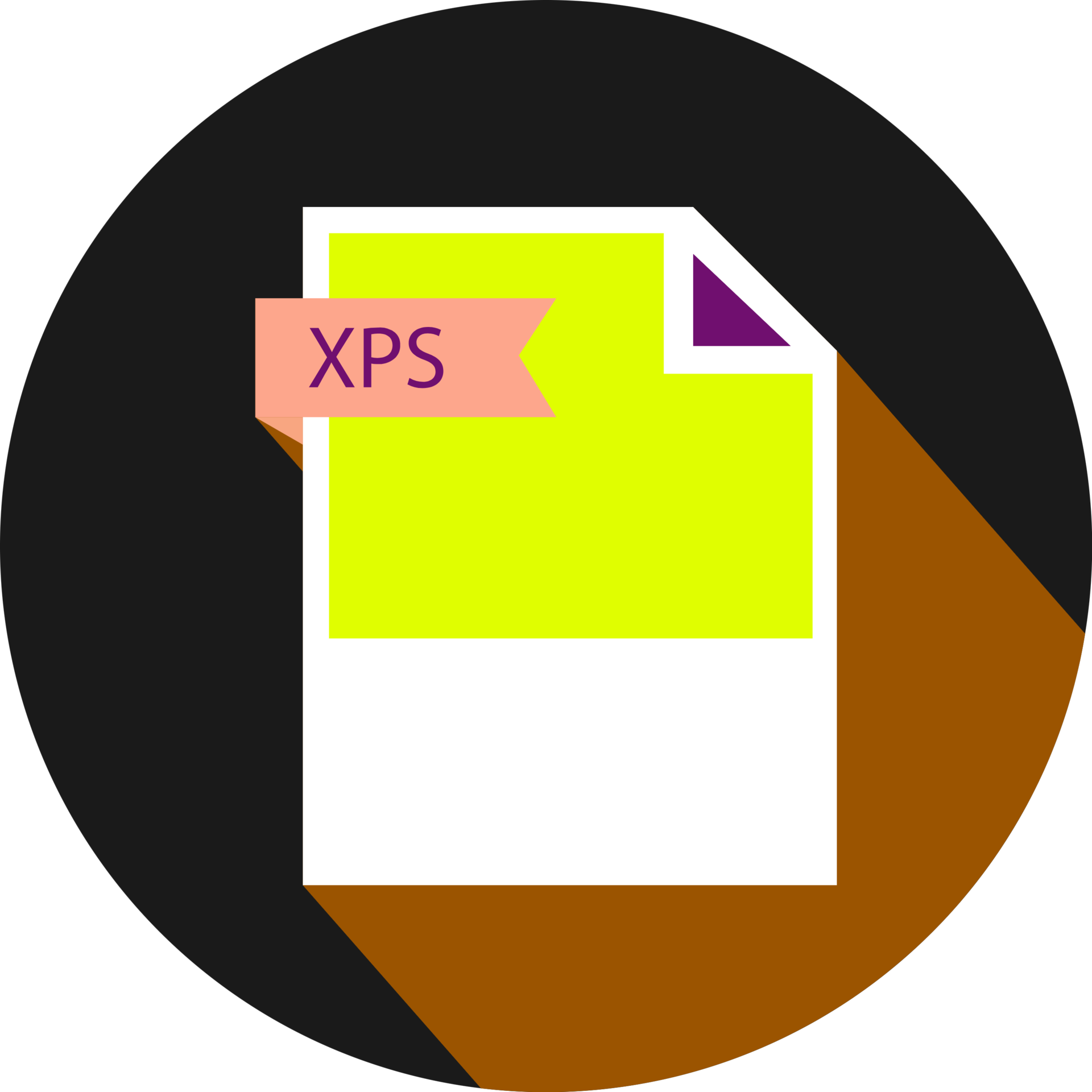 Xps File Format Icon And Black Shadow Circular Shape Illustration