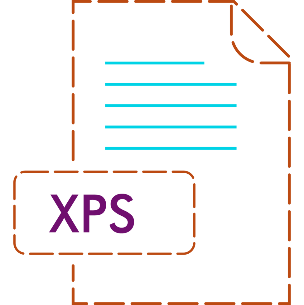 Xps File Format Icon Rounded Dashed Outline Illustration 57325677 Png