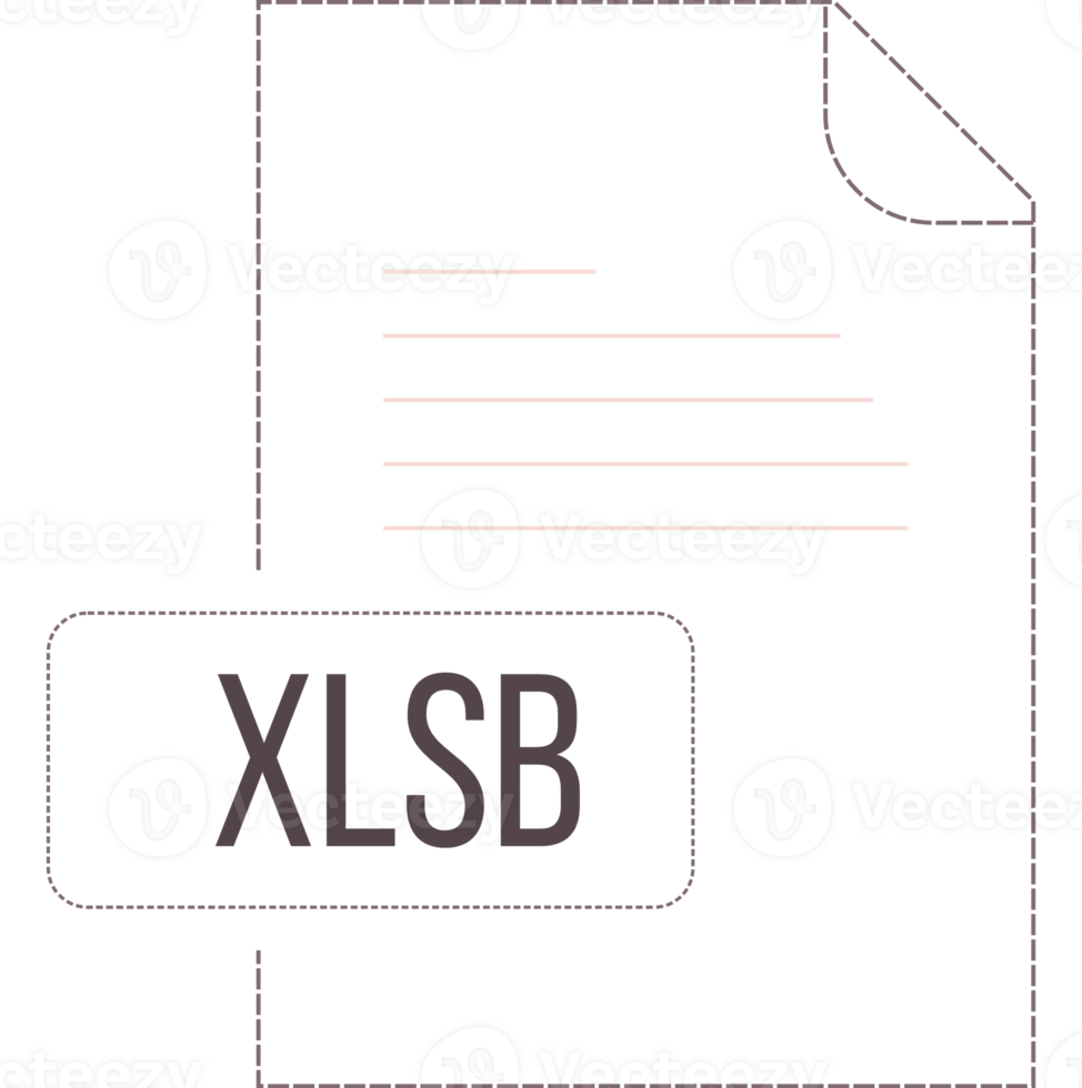 Modern Xlsb Icon Black Dashed Outline V1 57325701 Png