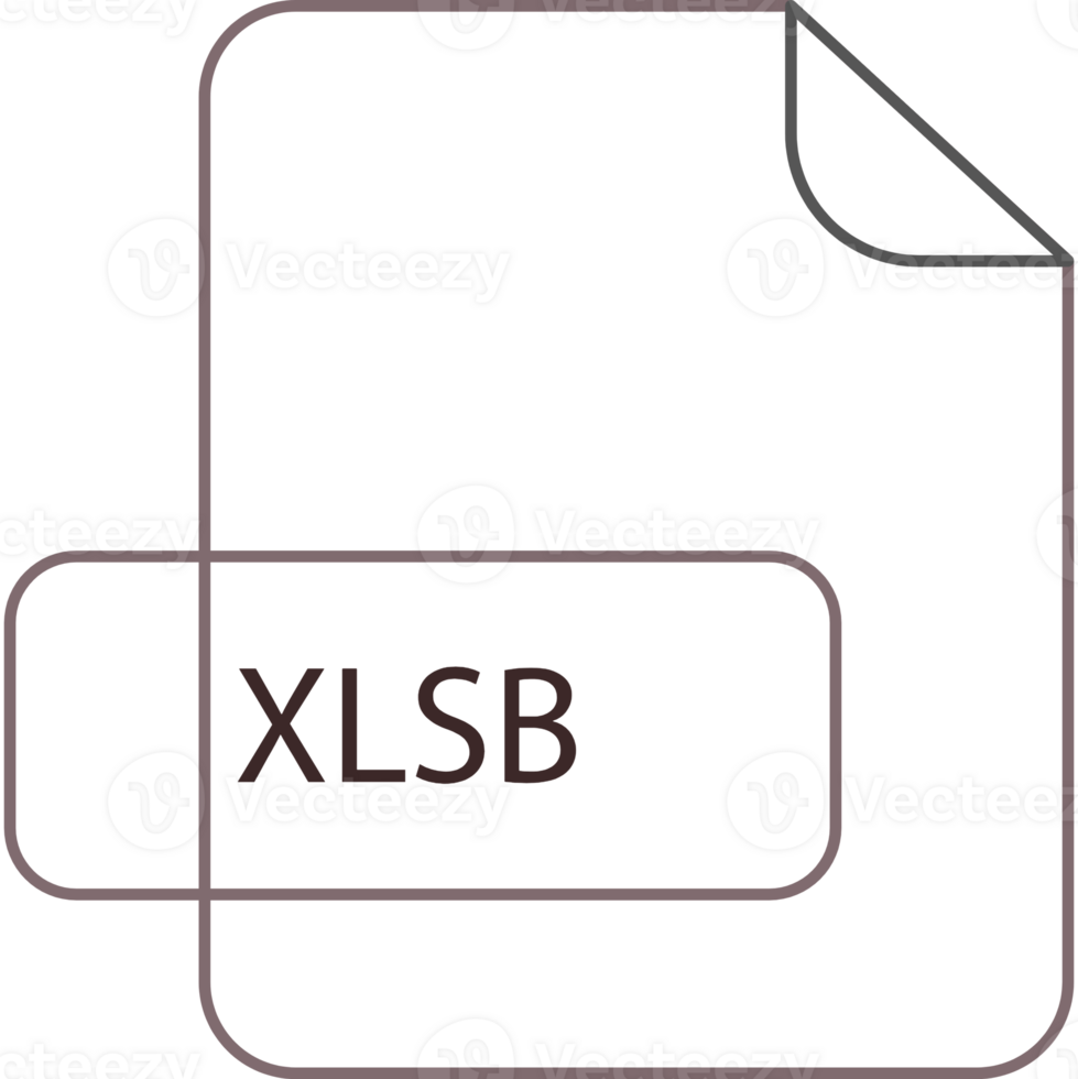 Xlsb File Extension Icon Raw Thicker Outline Design Element 57325759 PNG
