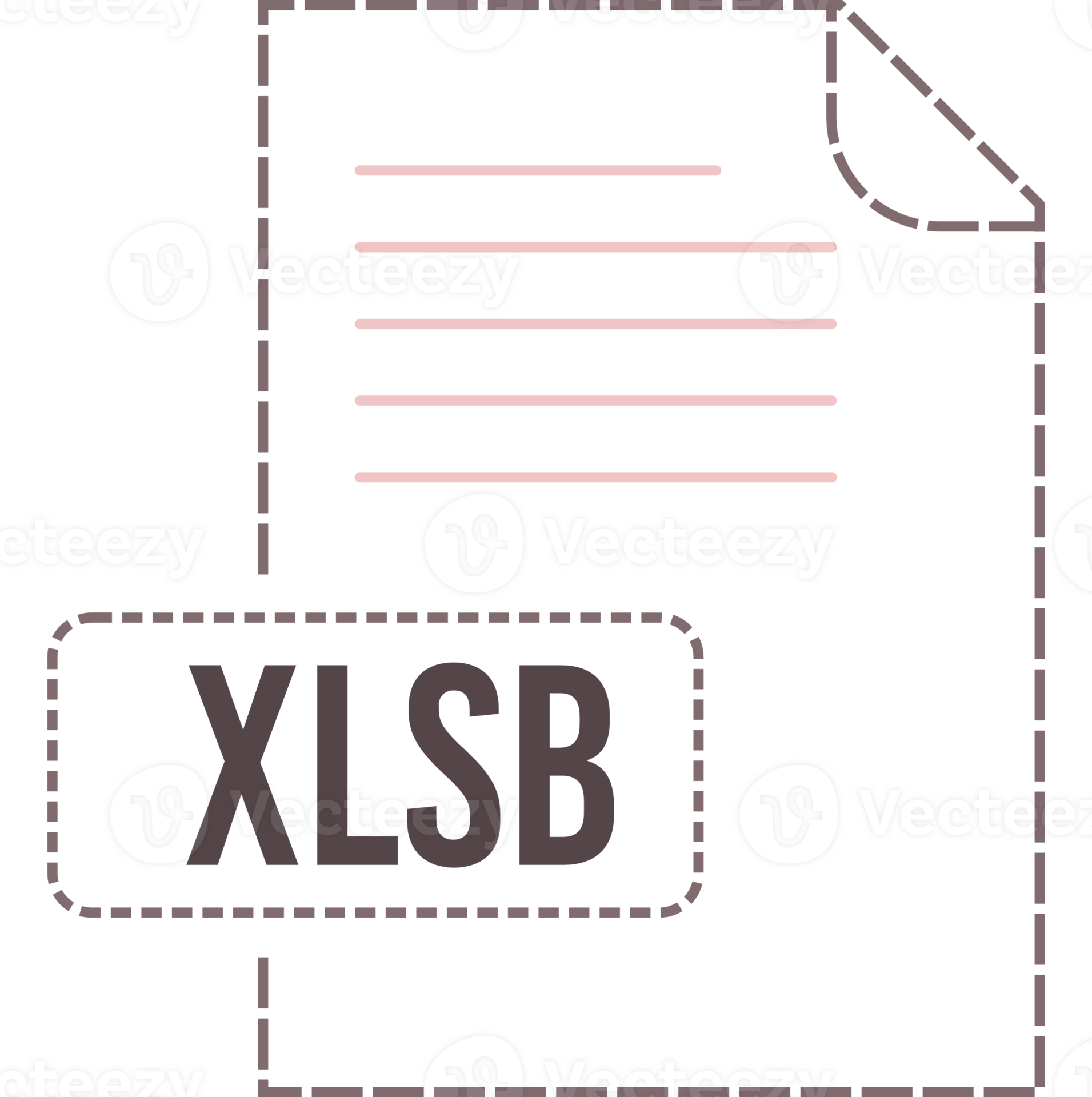 Xlsb File Format Icon Dashed Outline Design Element 57325771 PNG