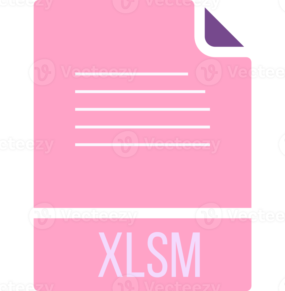Modern Xlsm File Icon With Color And Rounded Corners And Folded Doc