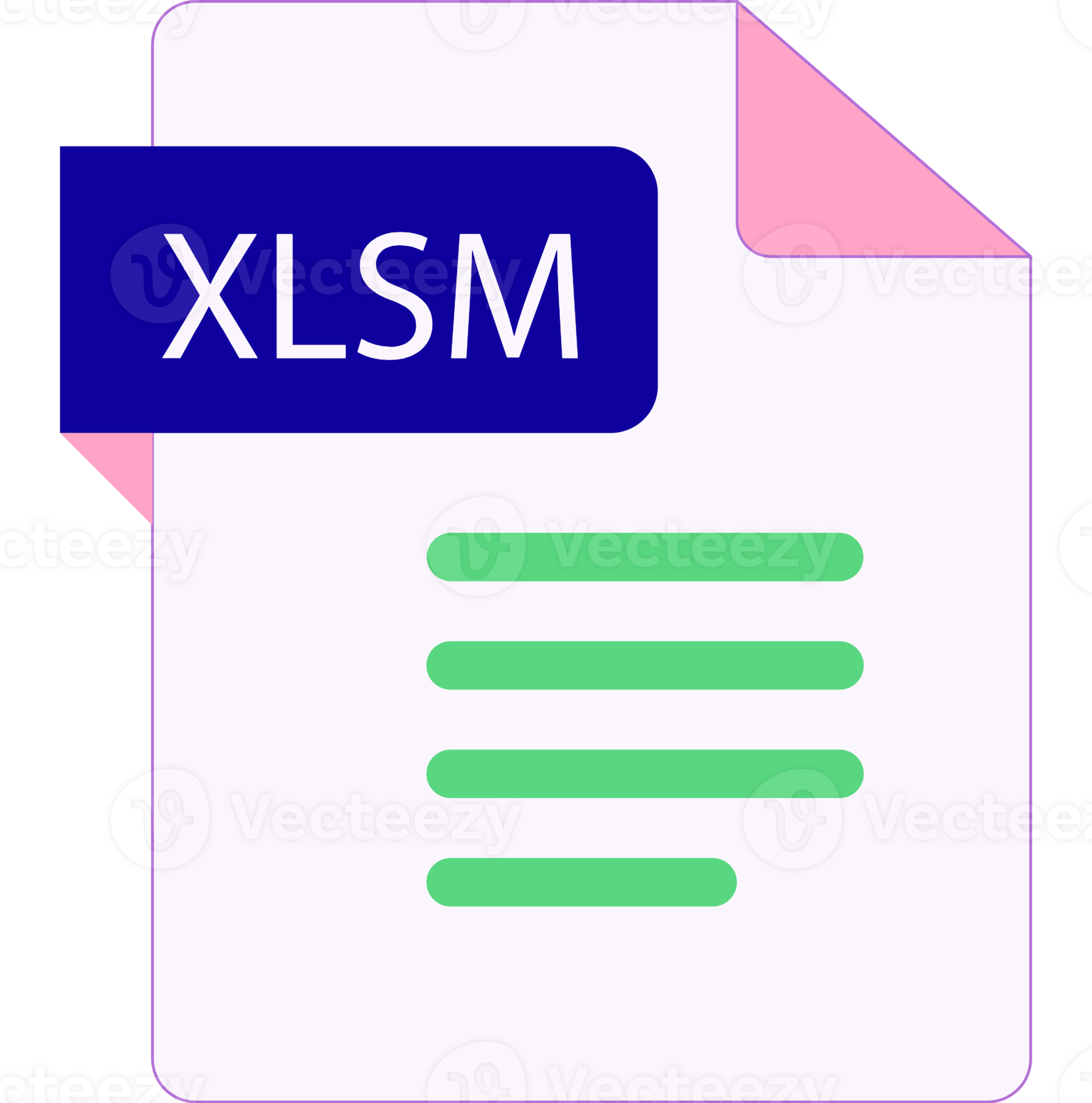 Xlsm File Icon With Folded Style Document Design Element 57325794 Png