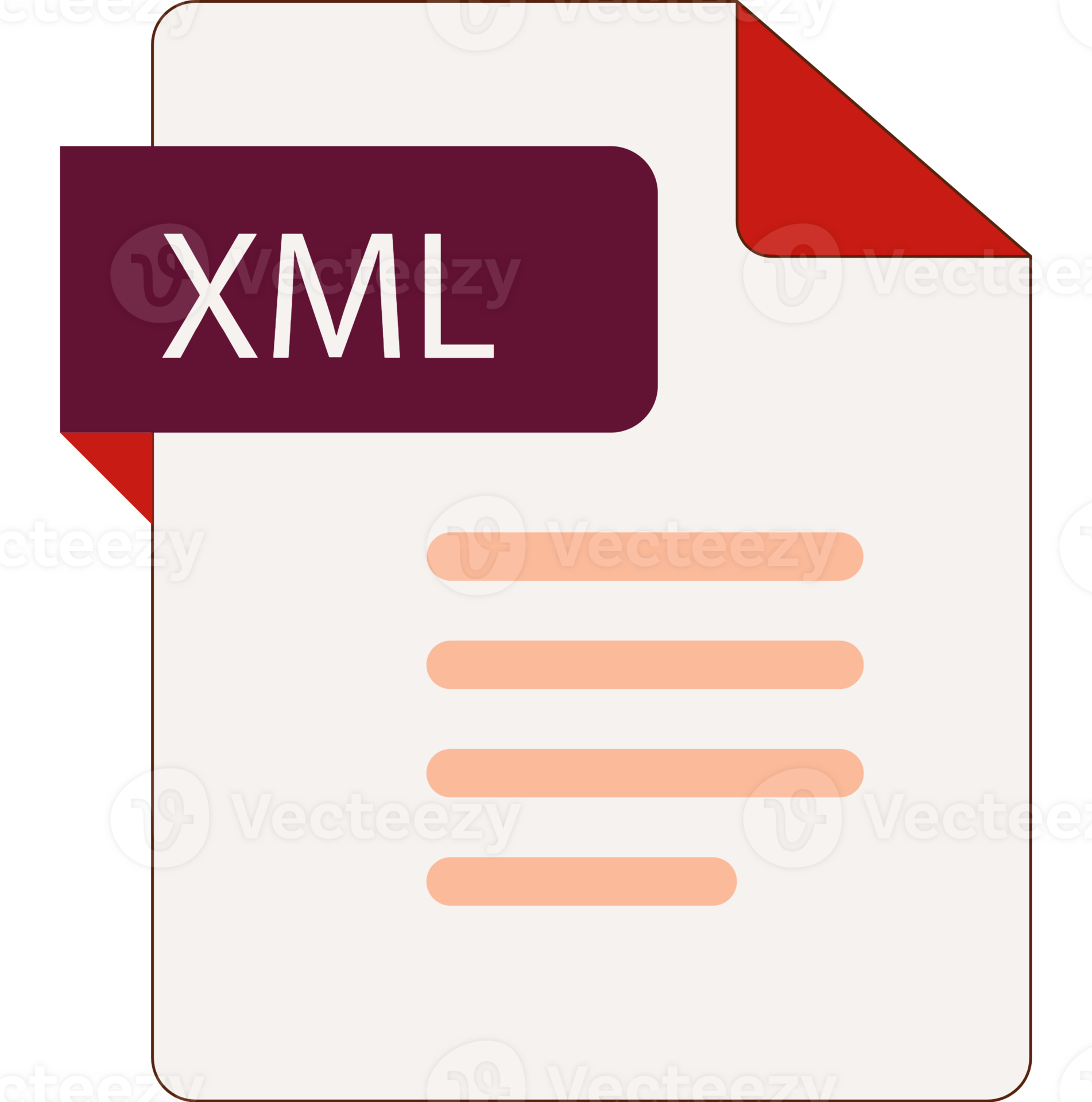 Xml File Icon With Folded Style Document Design Element 57326032 PNG