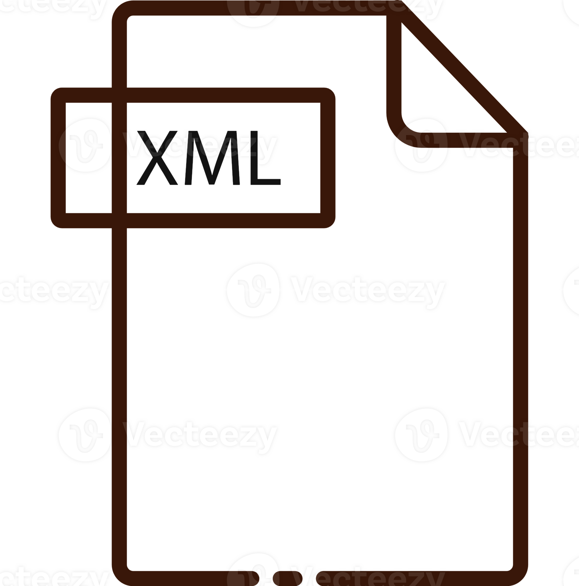 Xml File Format Minimal Icon With Black Outline Design Element 57326058 PNG