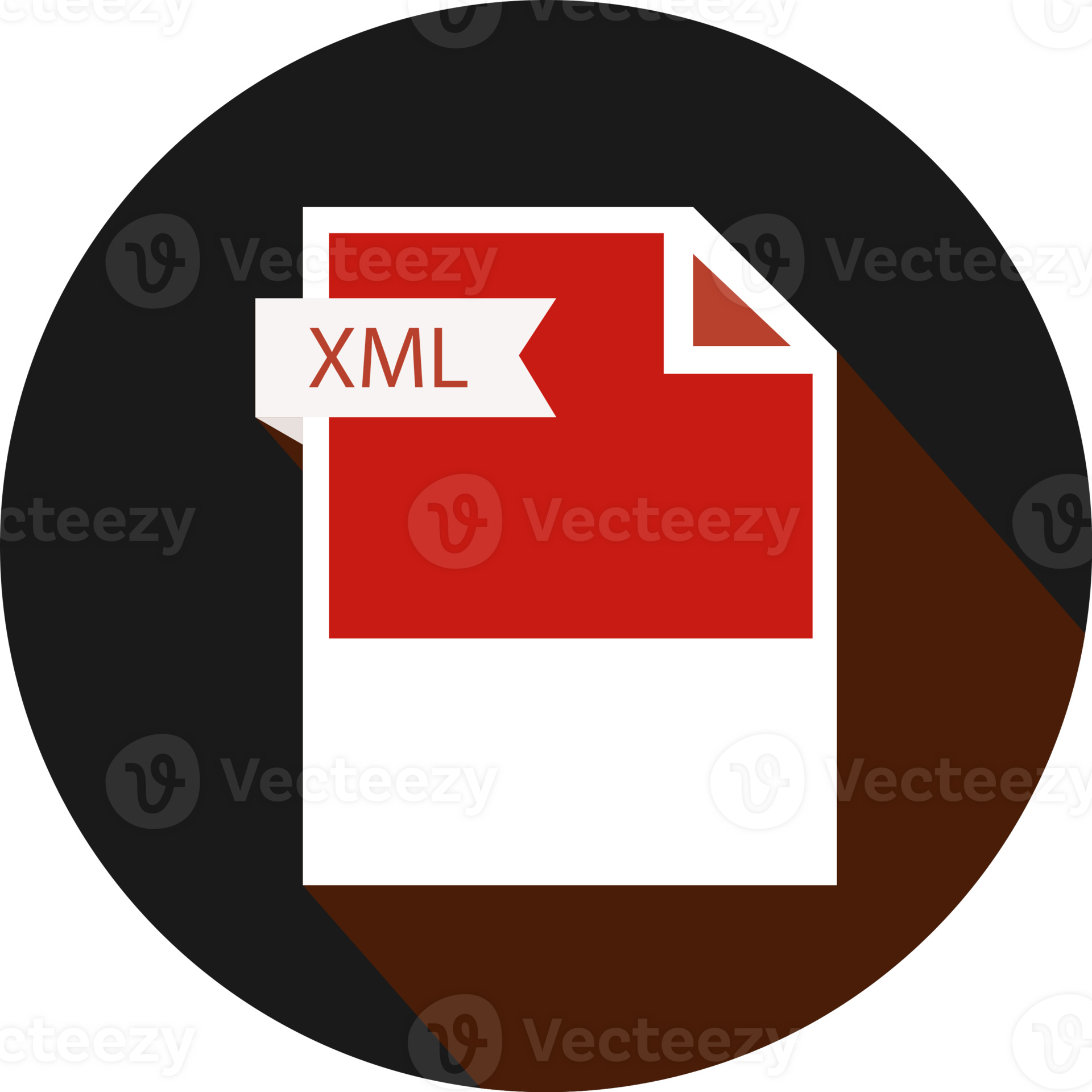 Modern Xml File Format Icon And Black Shadow Circular Shape 57326065 PNG