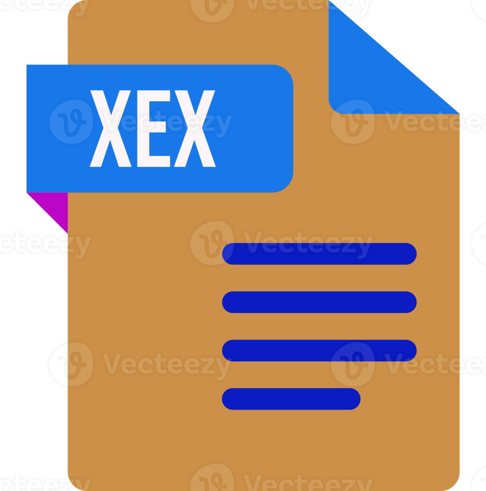 Creative Xex File Icon With Dark Color And Folded Doc Graphic 57326098 PNG