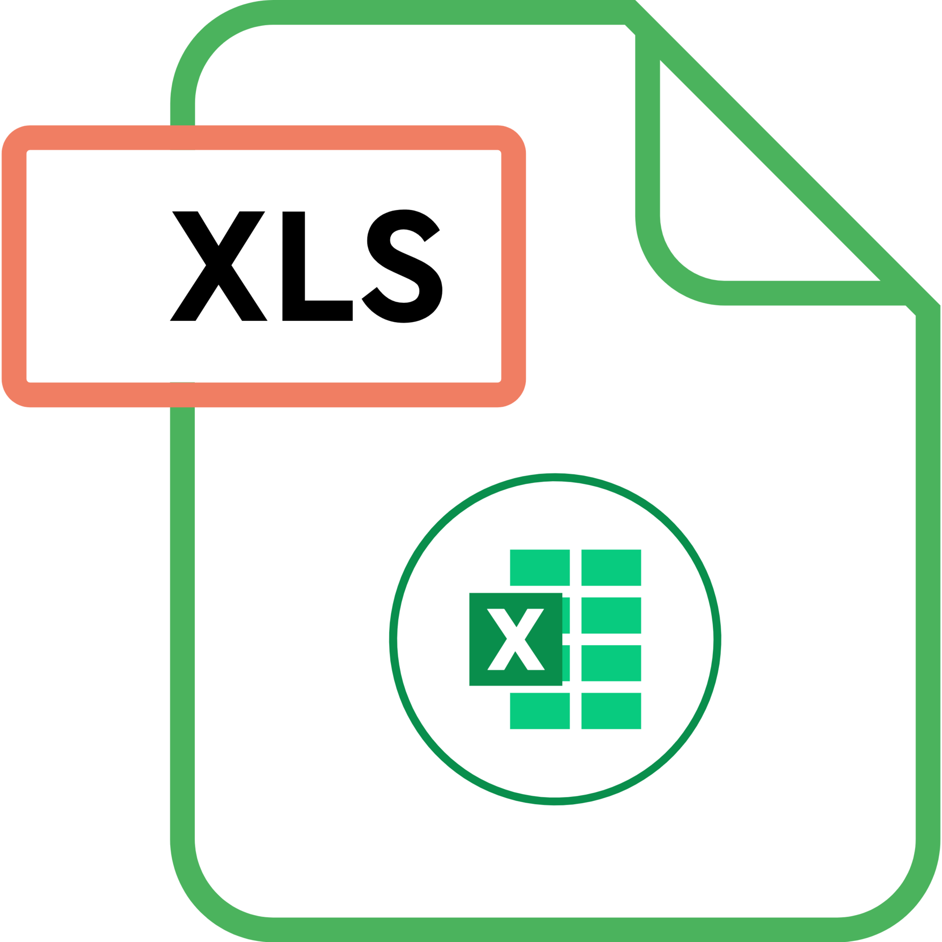 Xls File Format Icon Rounded Shapes Outline 57326252 Png