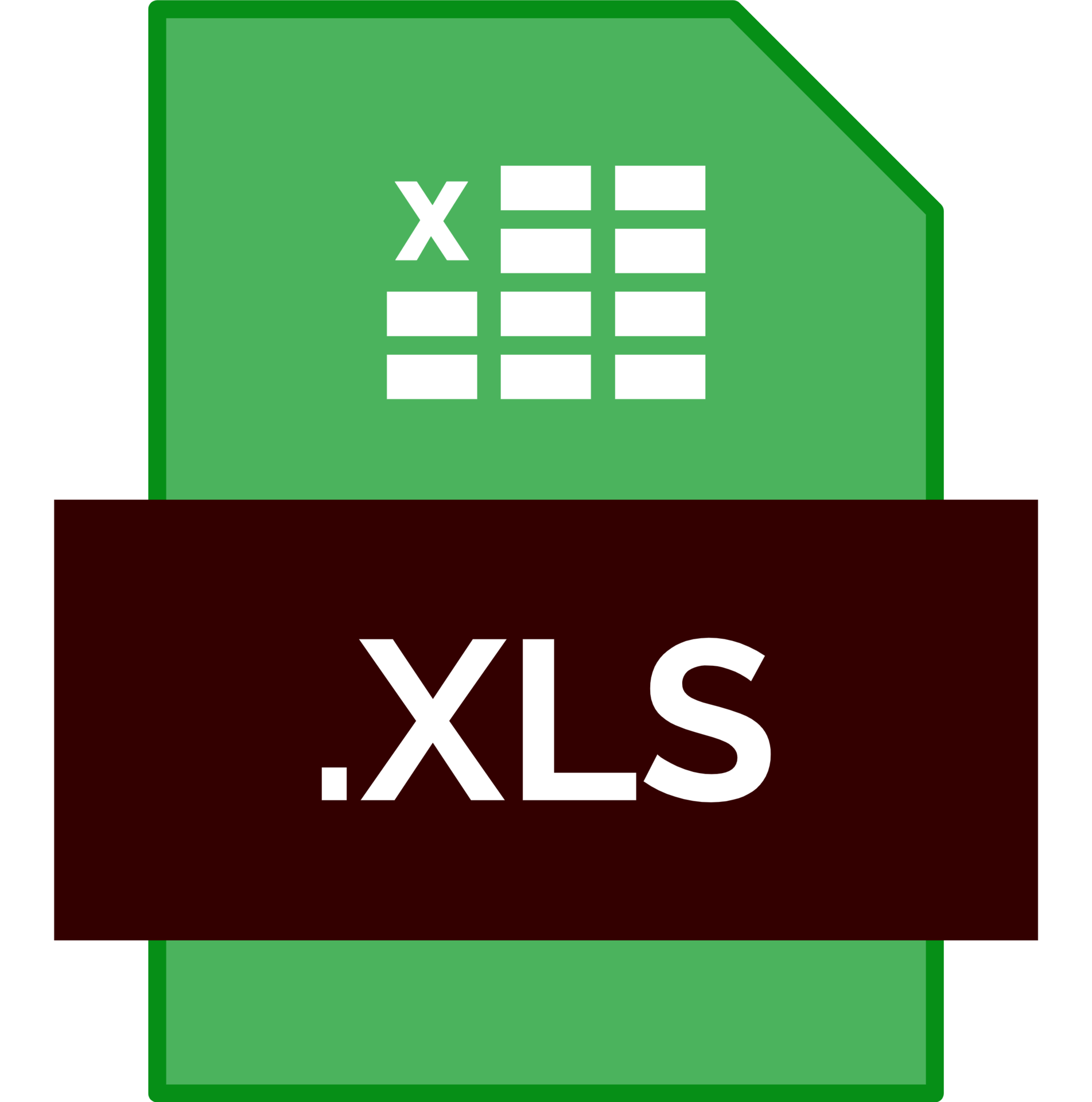 Xls File Extension Icon Fill Crisp Corners With Symbol 57326267 Png