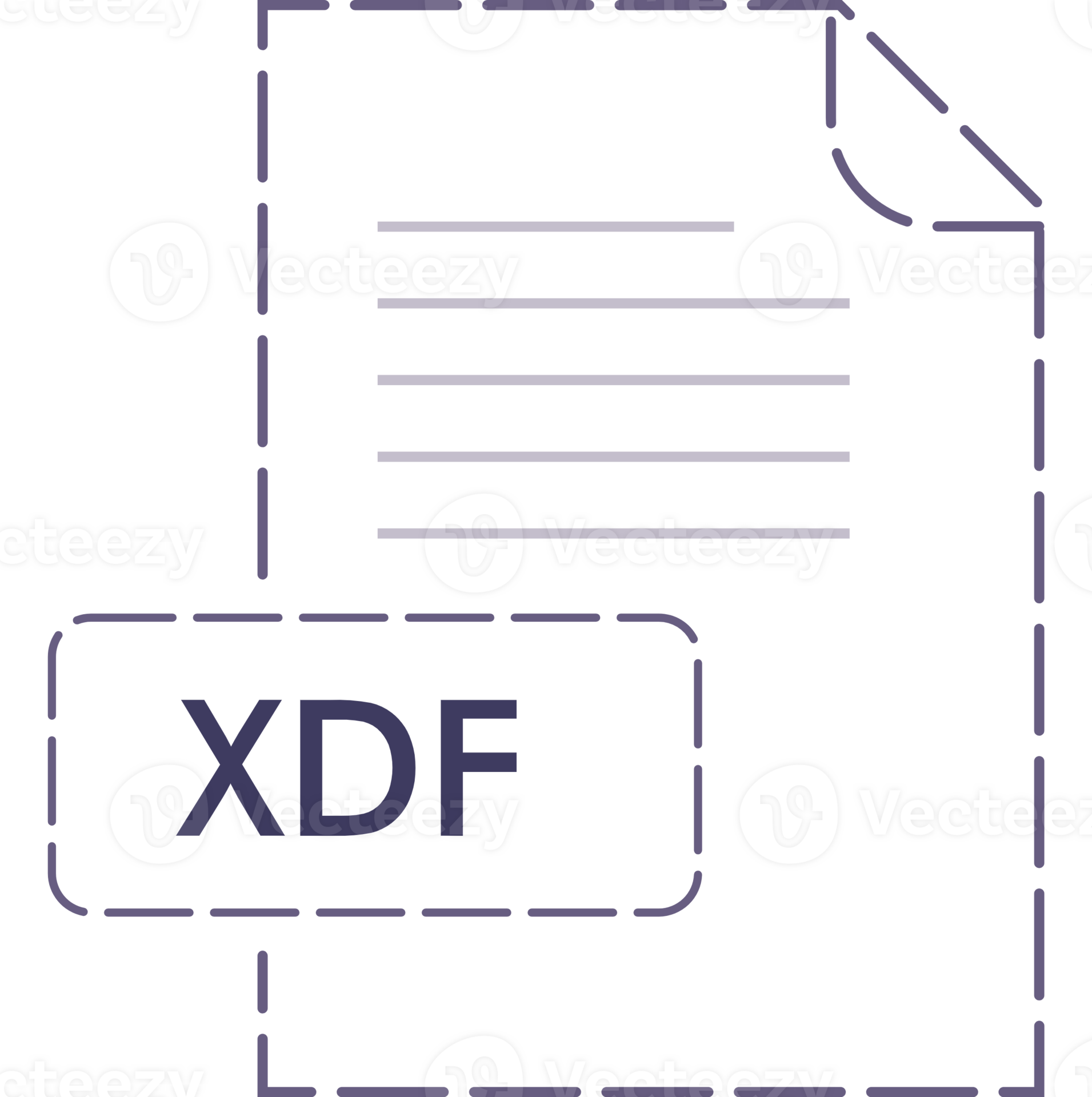 Modern Xdf File Format Icon Rounded Dashed Outline 57326554 Png