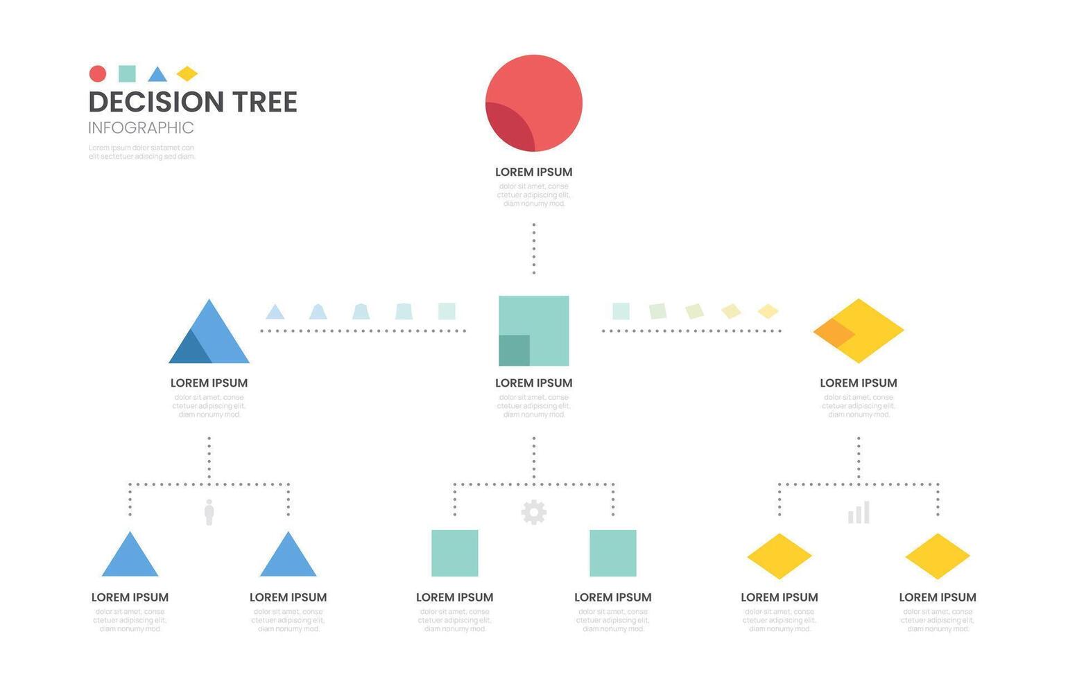 Flat Decision Tree Infographic Template for Workflow and Strategy ...