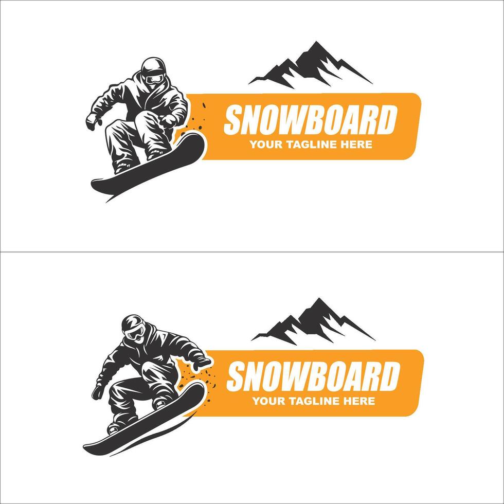 Snowboarding extreme logo and label templates. Winter snowboard badge ...