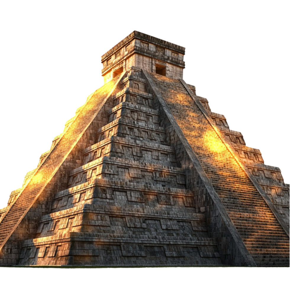 Majestic ancient Mayan pyramid bathed in the golden sunset light ... Majestic ancient Mayan pyramid bathed in the golden sunset light ...